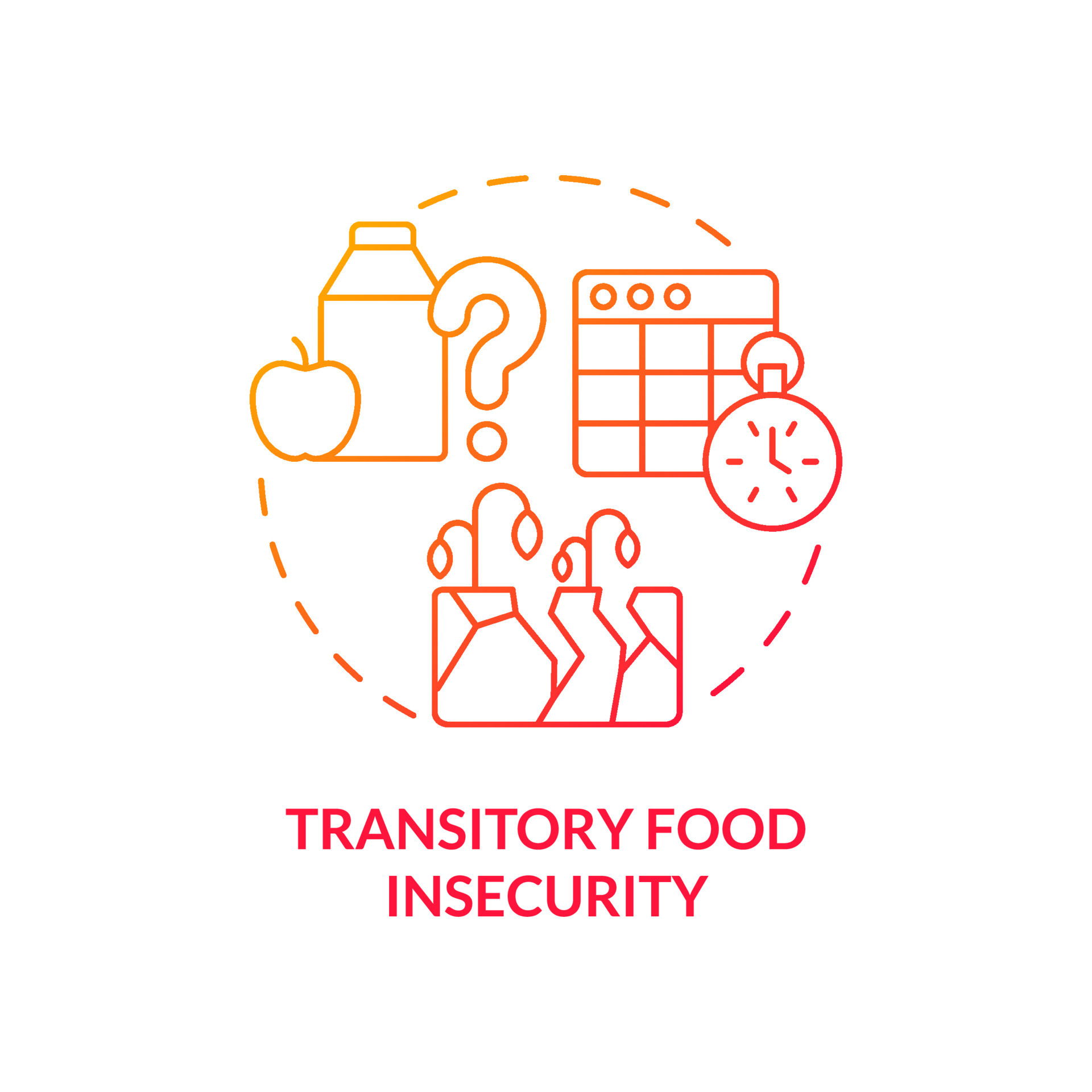 Transitory food insecurity red gradient concept icon. Malnutrition and ... Transitory food insecurity red gradient concept icon. Malnutrition and ...