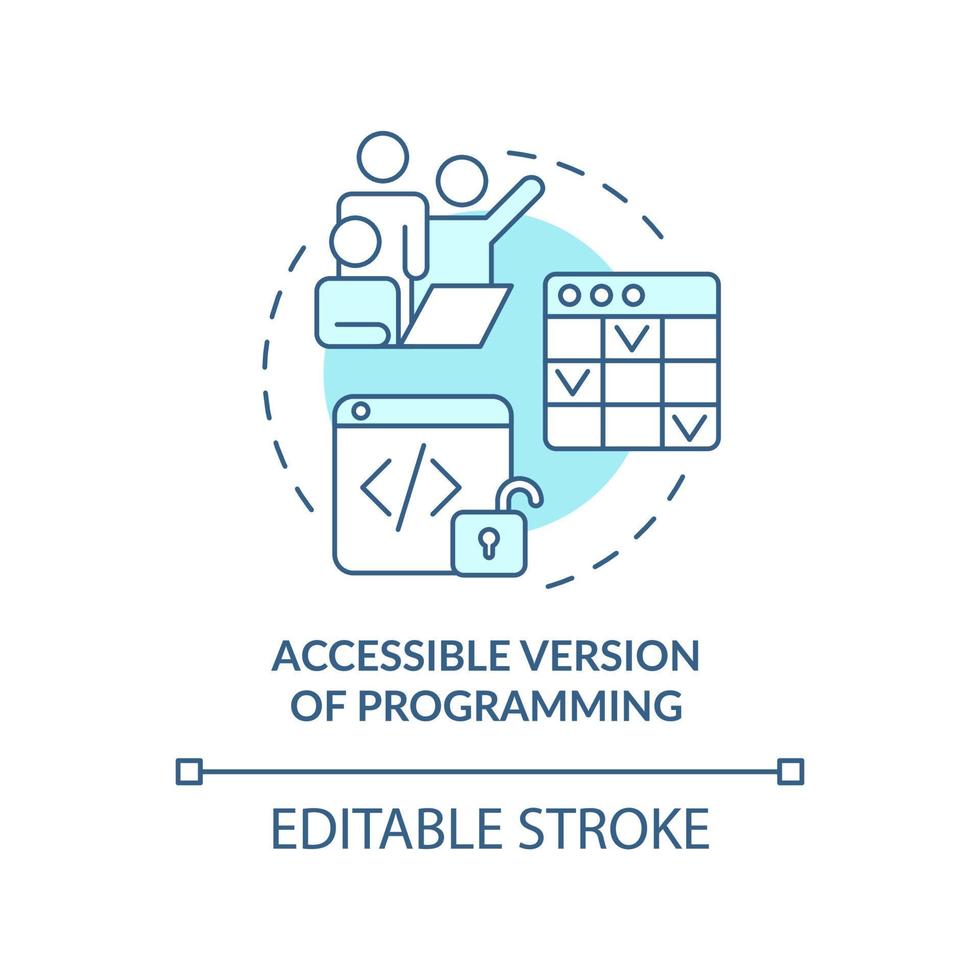 Accessible Version Of Programming Turquoise Concept Icon Tech Macro Trends Abstract Idea Thin