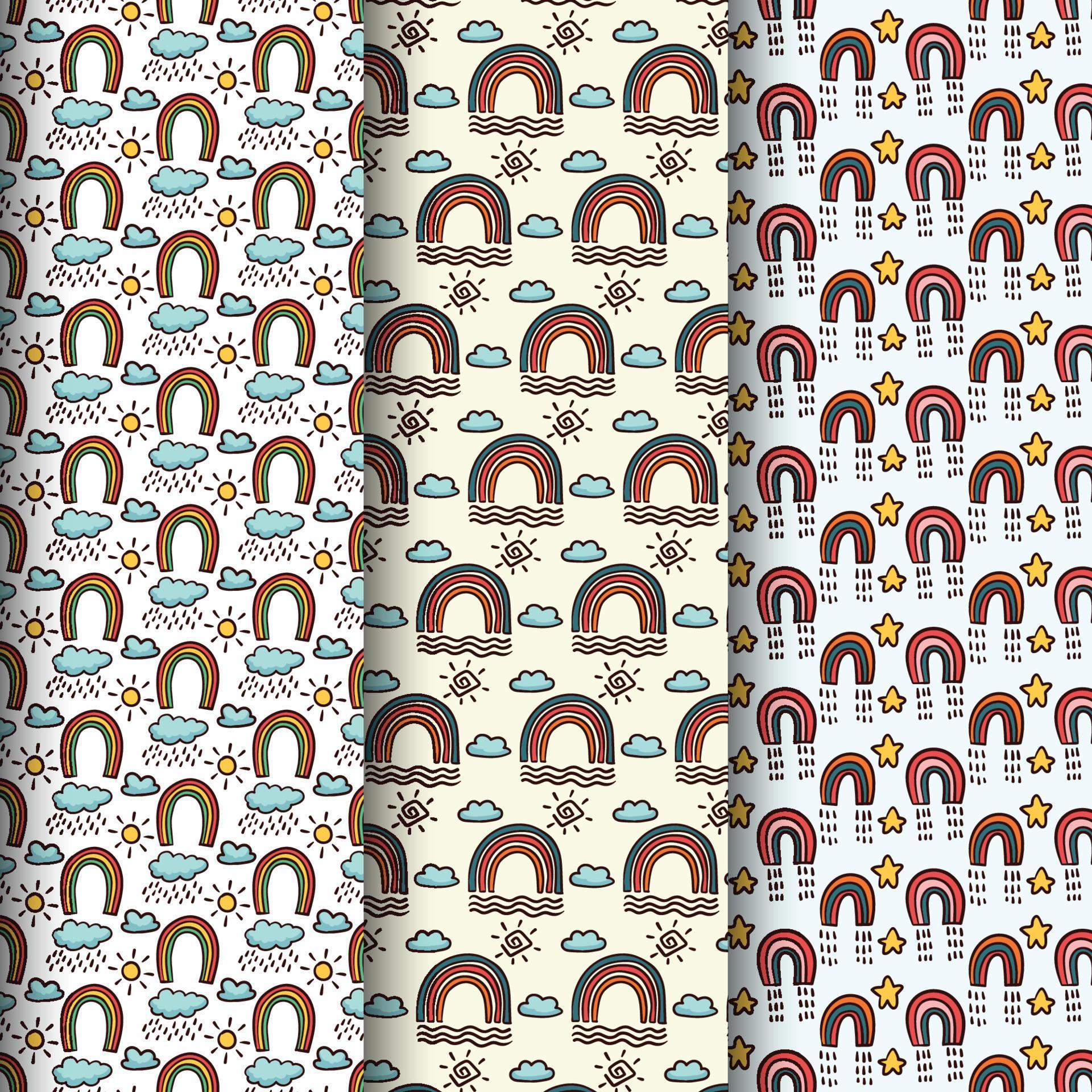 hand drawn rainbow pattern 1 7949318 Vector Art at Vecteezy