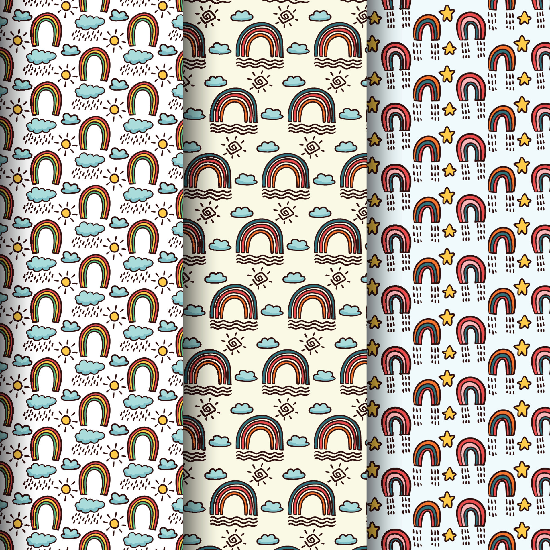 hand drawn rainbow pattern 1 7949318 Vector Art at Vecteezy