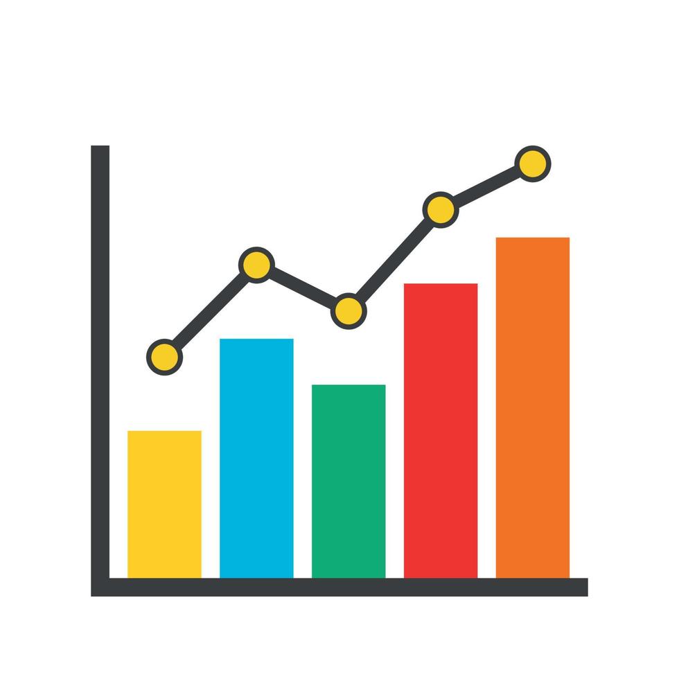 Colorful Business Graph Icon Clipart Graphic Vector 7956533 Vector Art ...