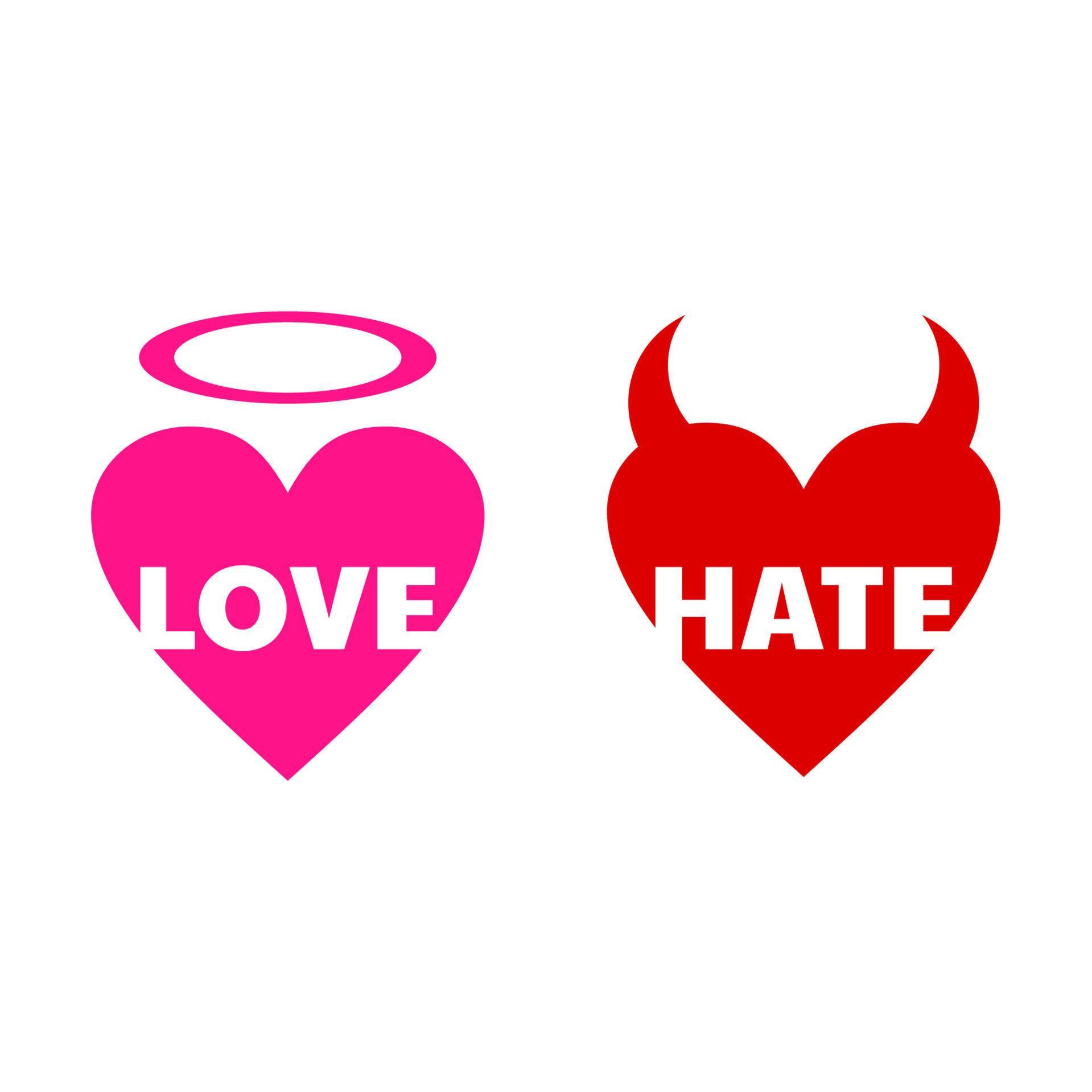 Love and hate vector icon. Demon and angel vector 7956826 Vector Art at Vecteezy