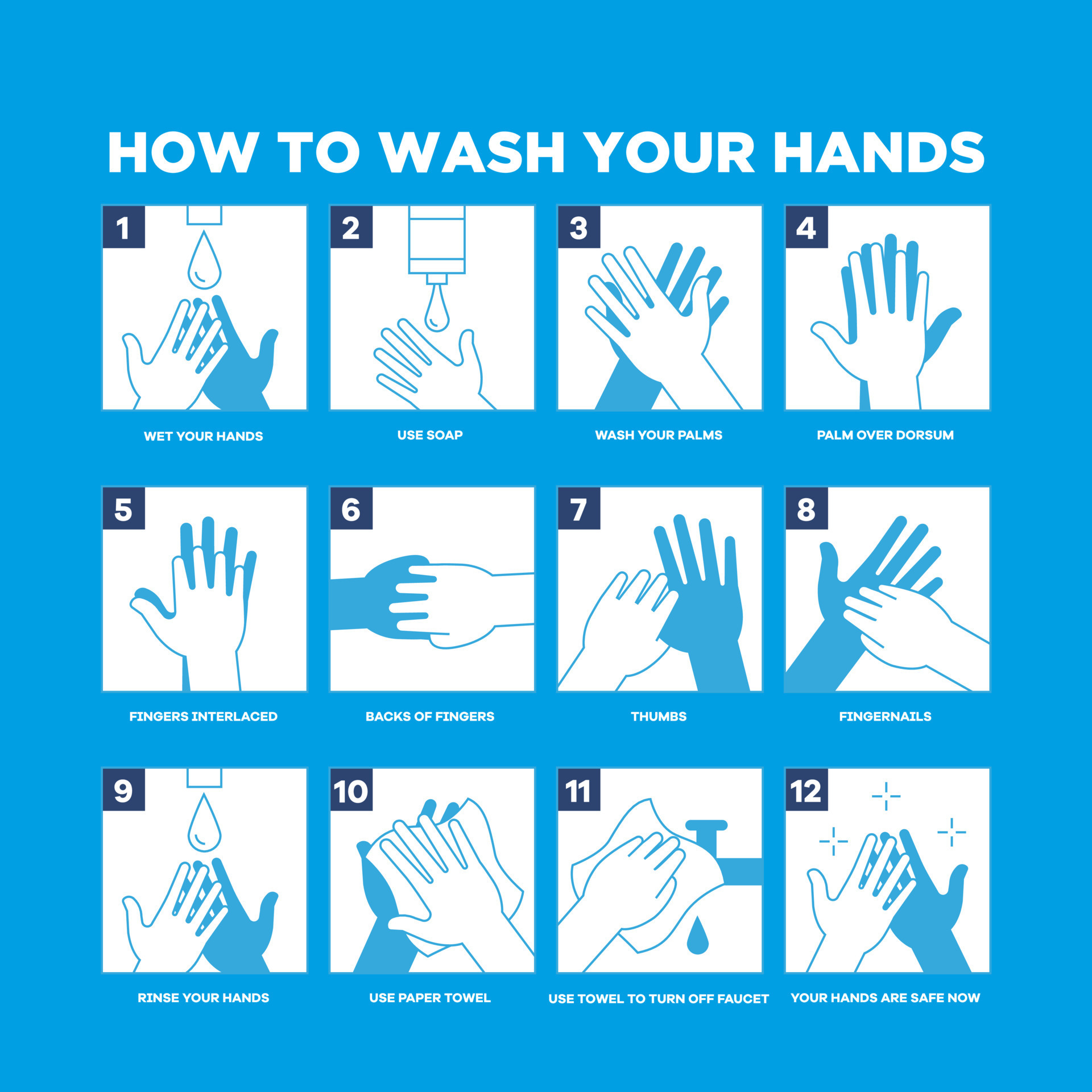 How to wash your hands 7957679 Vector Art at Vecteezy