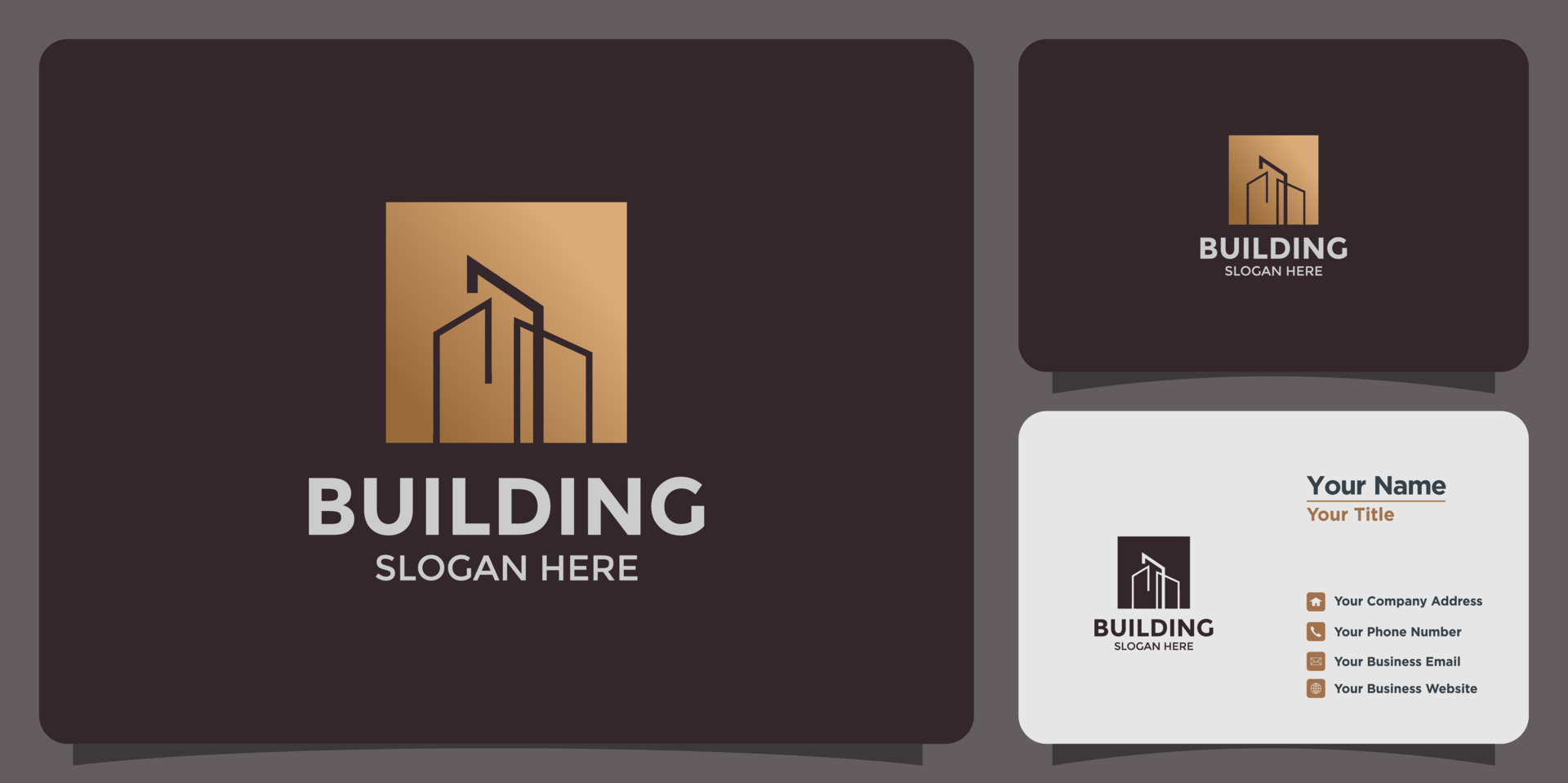 Minimalist Building Logo Design And Branding Card Template 7958295 Vector Art At Vecteezy