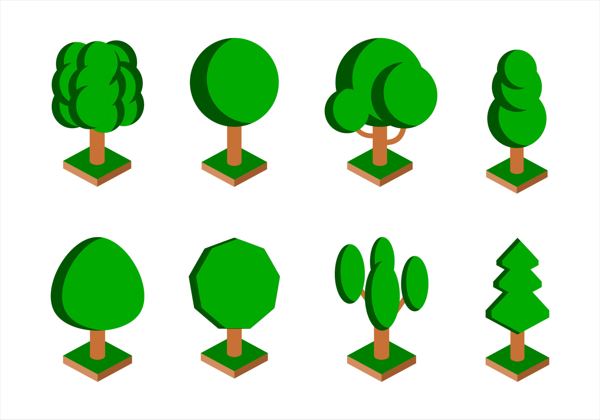 set icon trees 7960016 Vector Art at Vecteezy