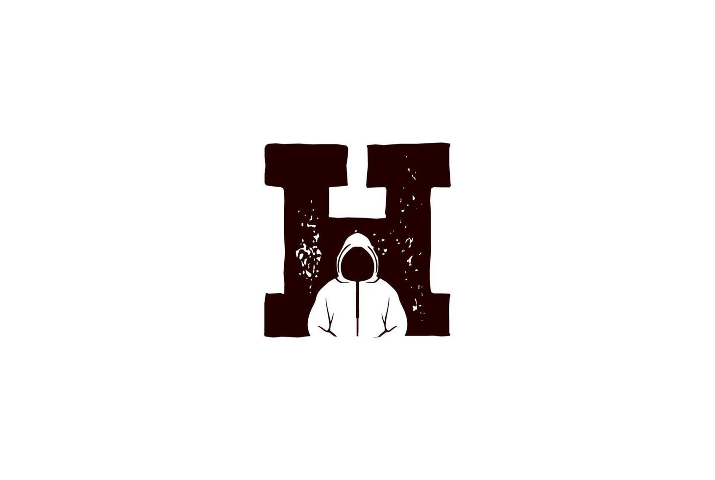 Vintage Initial Letter H with Mysterious Man for Hacker Logo Design ... Vintage Initial Letter H with Mysterious Man for Hacker Logo Design ...