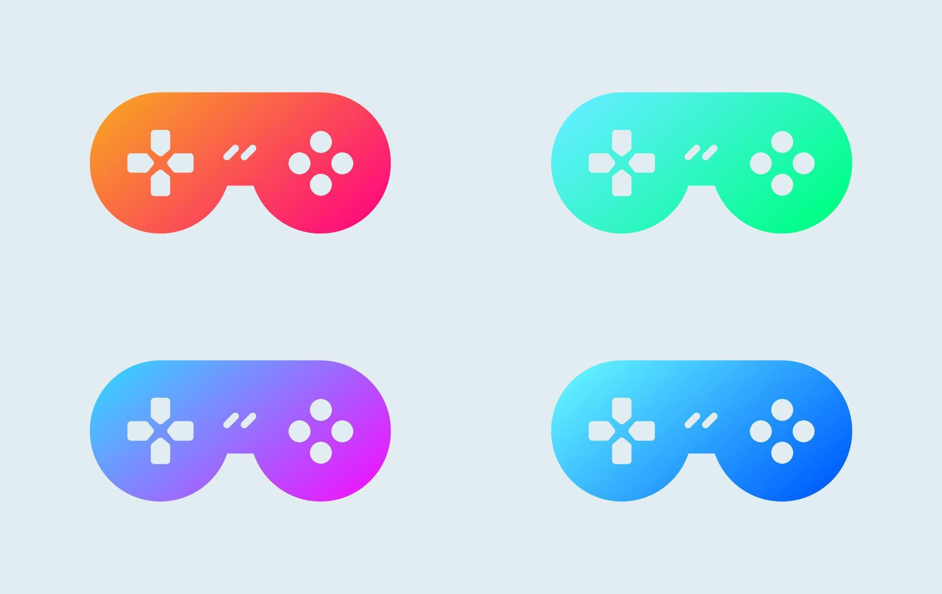 Game Console Or Joystick Icon Set In Gradient Colors Console Icon