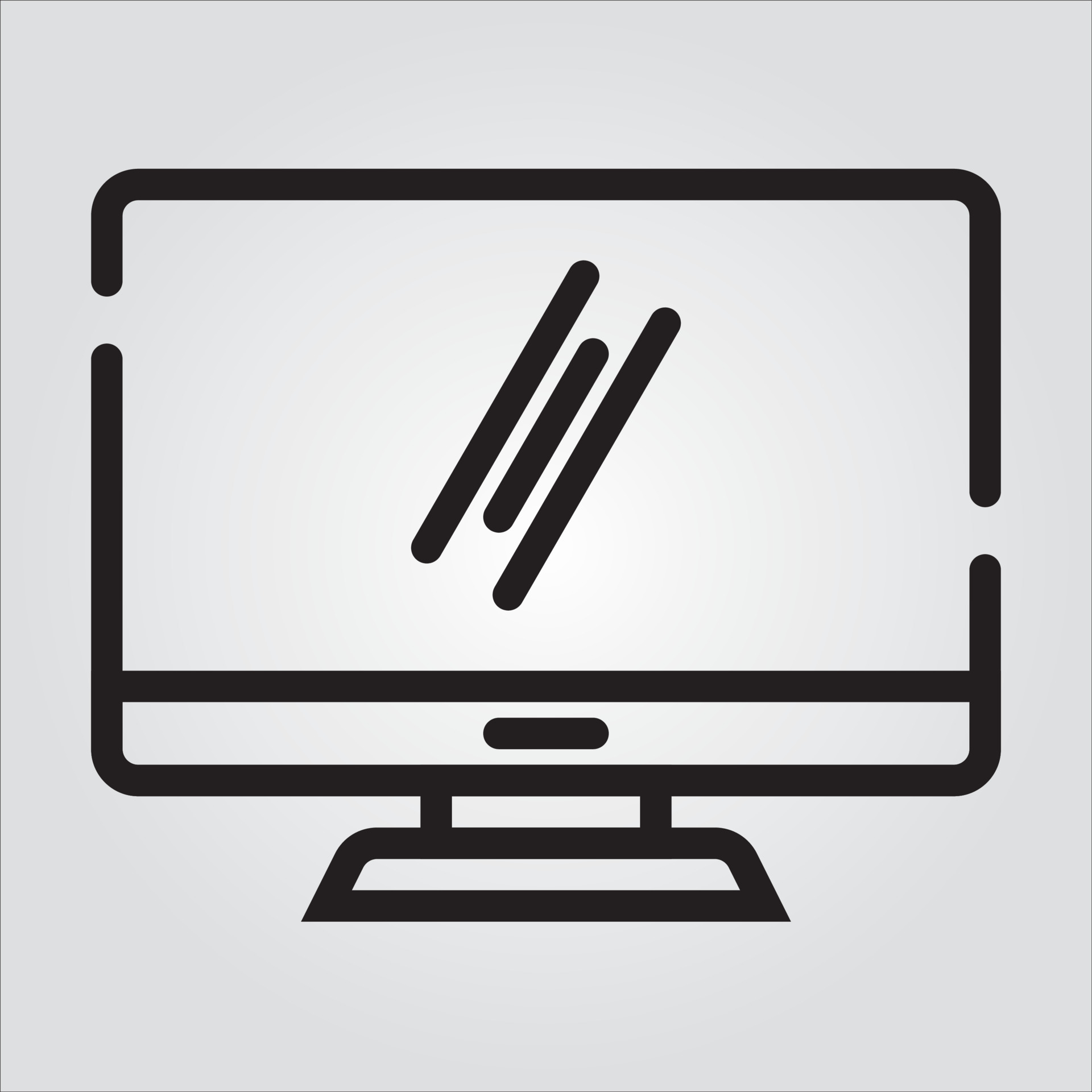 Isolated Led Monitor Computer Component Outline Eps 10 Graphic 7968940