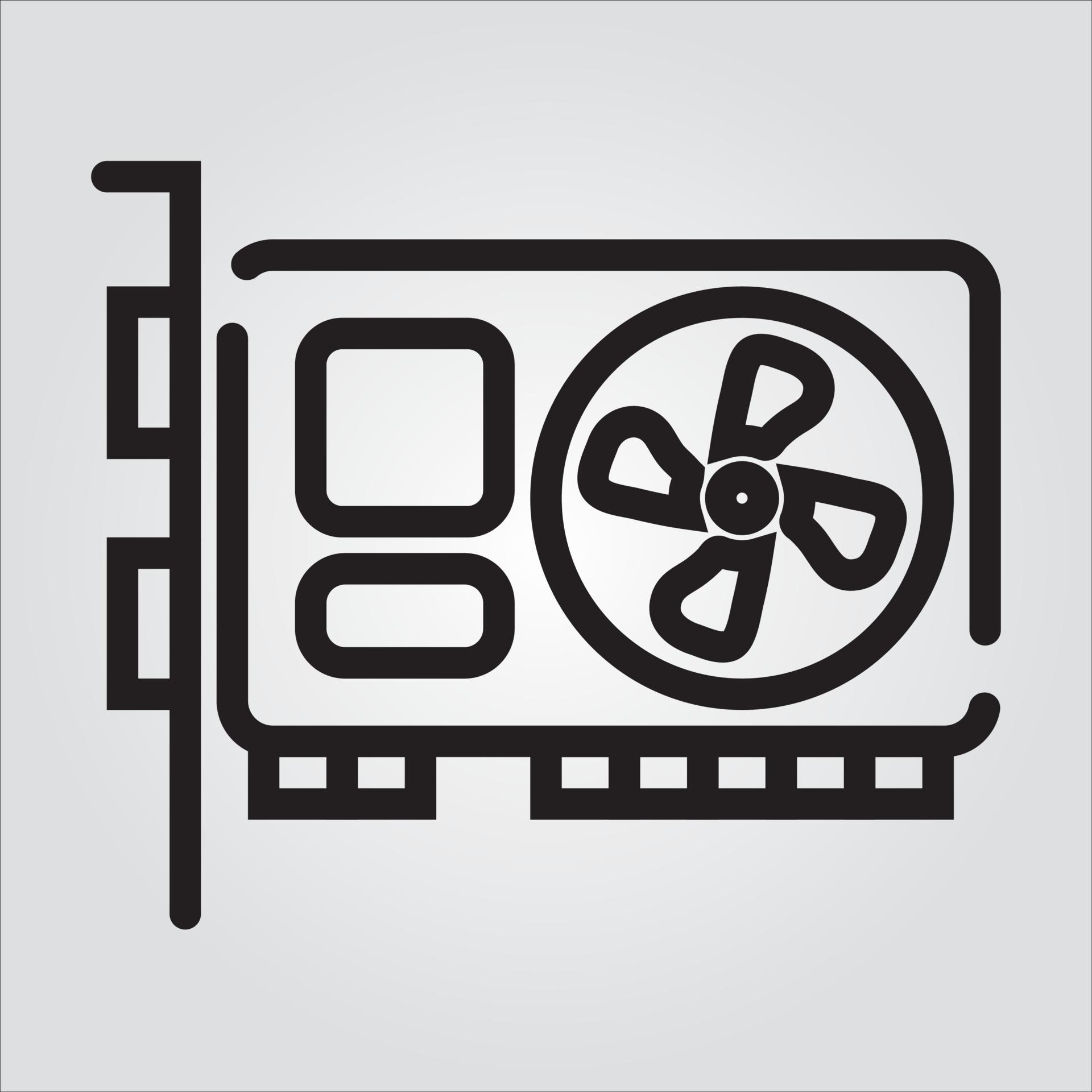 Isolated Vga Card Computer Component Outline Eps 10 Graphic 7968959 Vector Art At Vecteezy