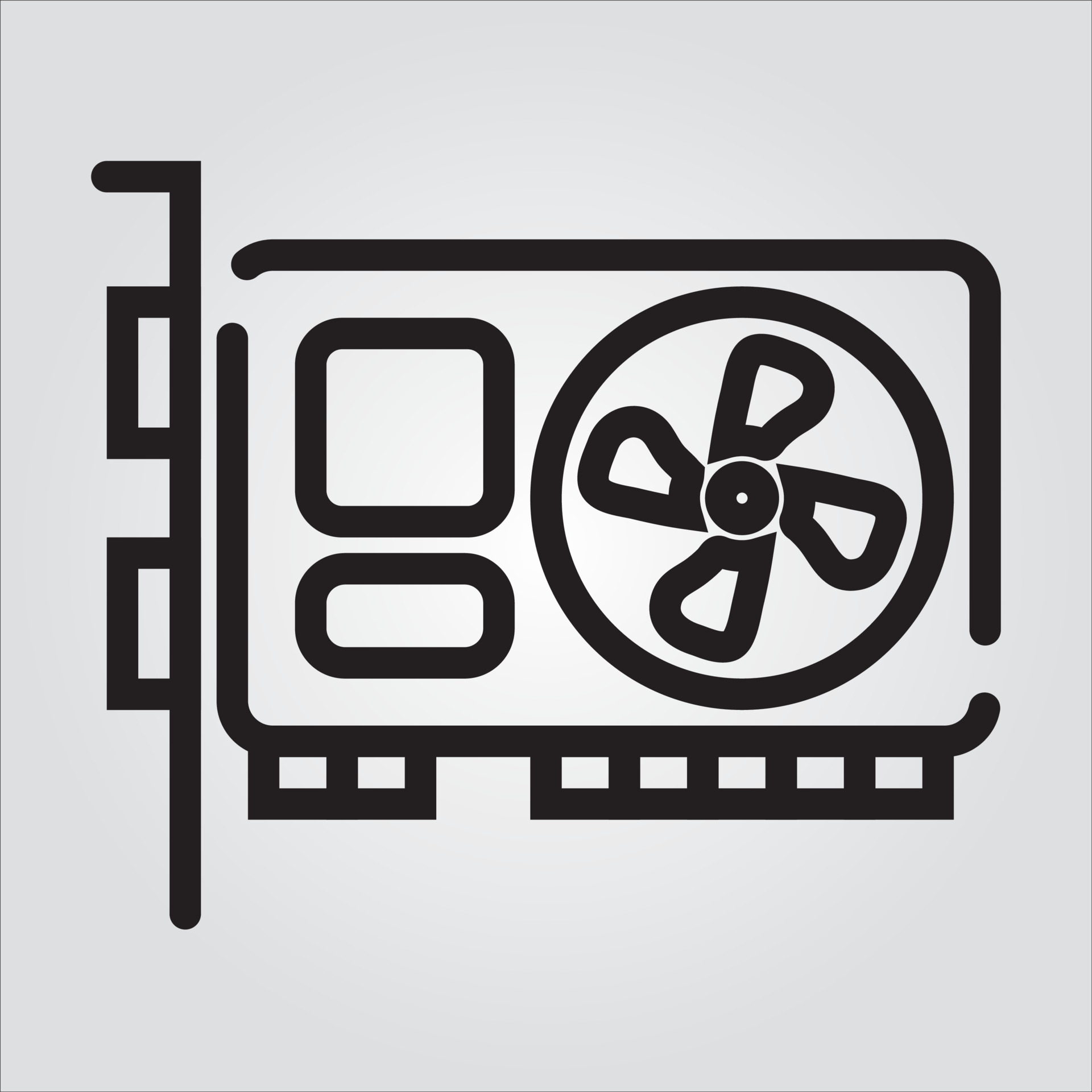 Isolated Vga Card Computer Component Outline Eps 10 Graphic 7968959