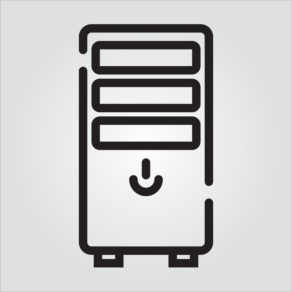 Isolated Cpu Casing Computer Component Outline Eps 10 Graphic 7968984