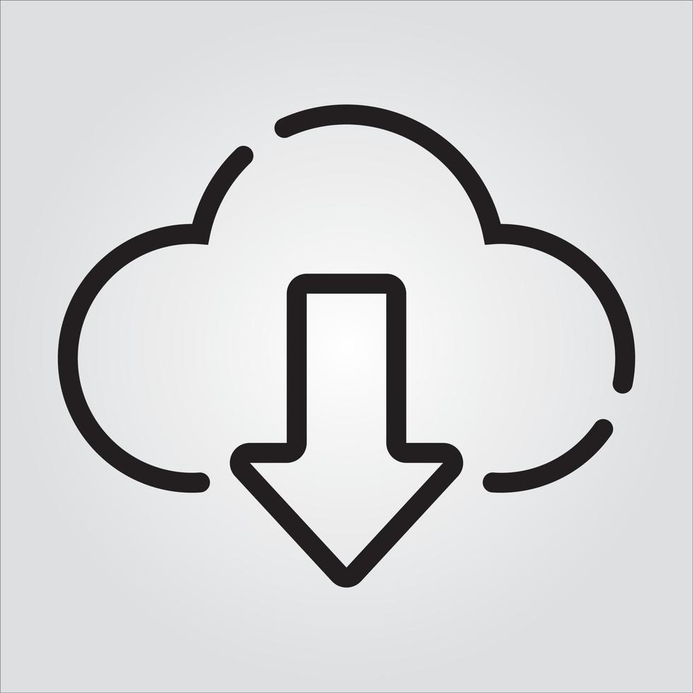Isolated Downloading Computer Component Outline Eps 10 Graphic 7968995