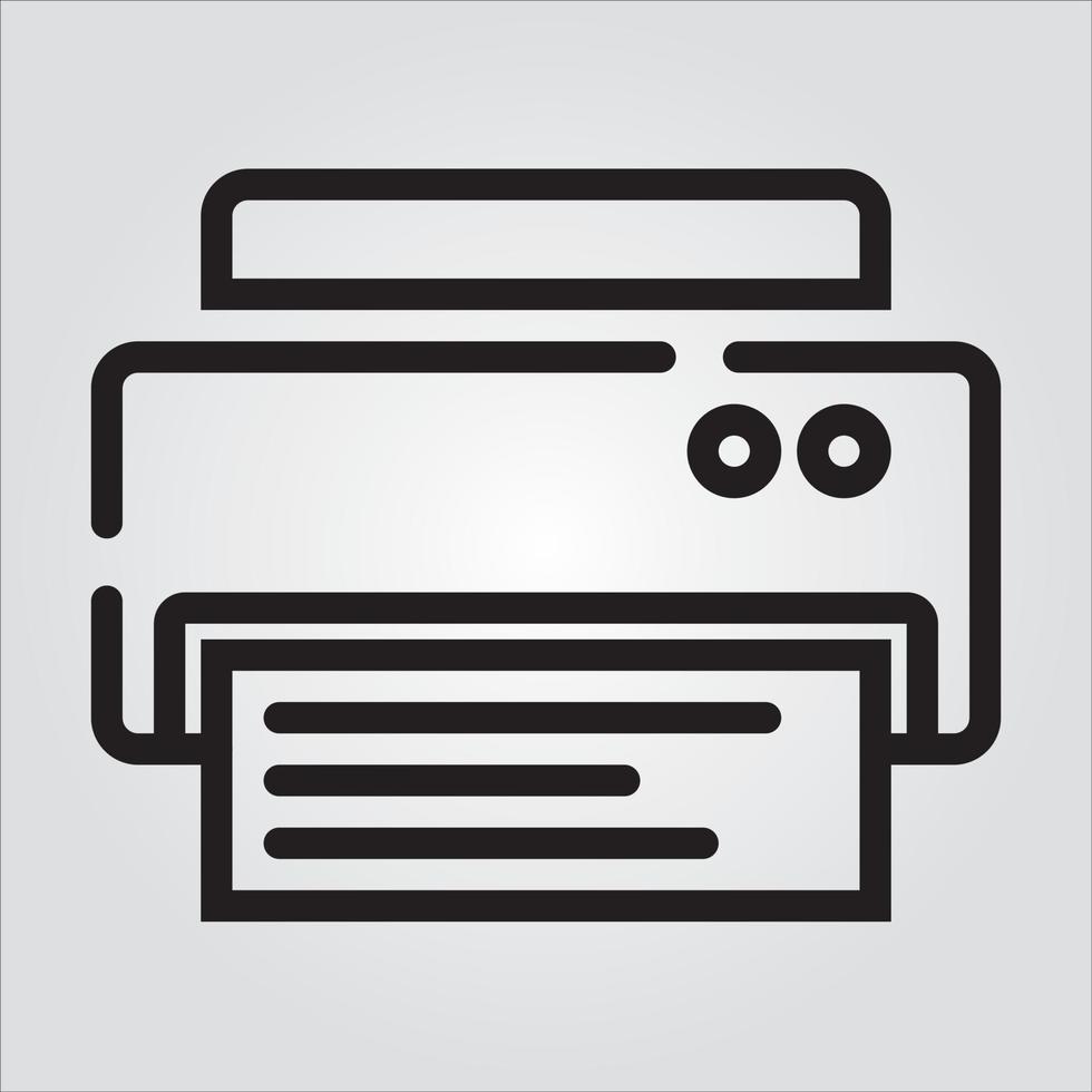 Isolated Printer Computer Component Outline Eps 10 Graphic 7969005