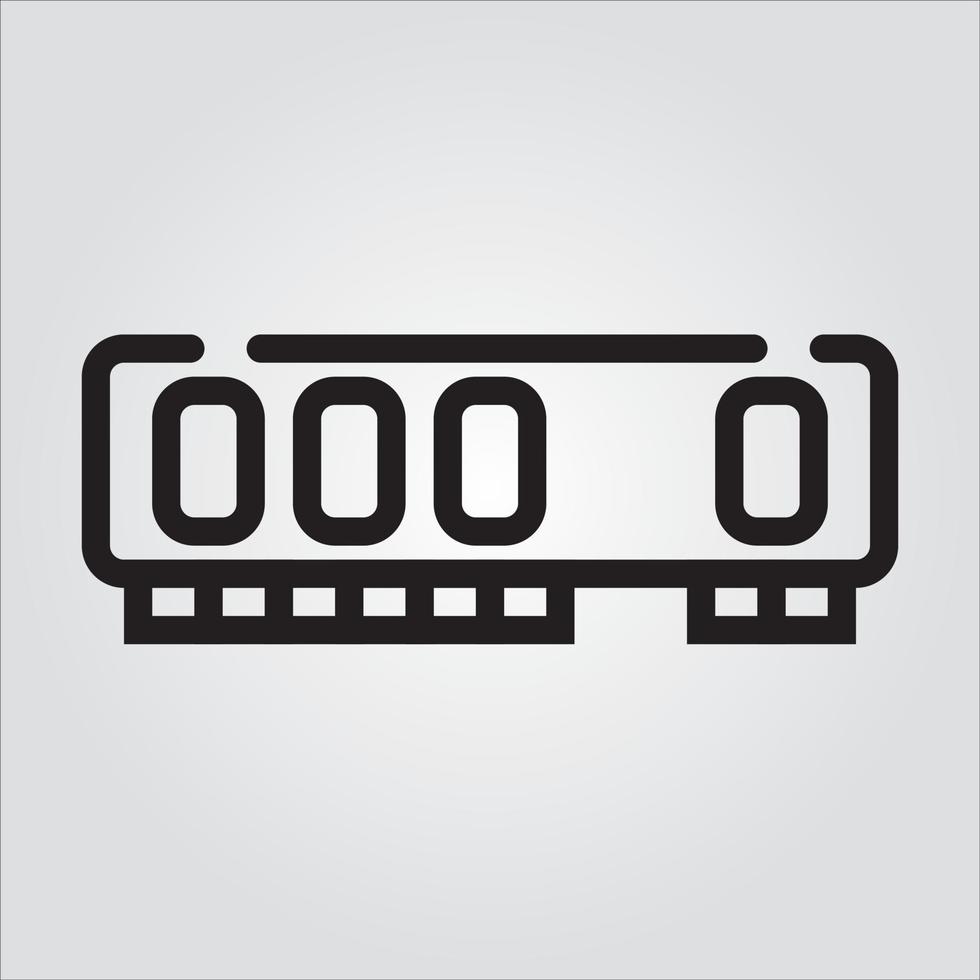 Isolated Ram Computer Component Outline Eps 10 Graphic 7969008 Vector