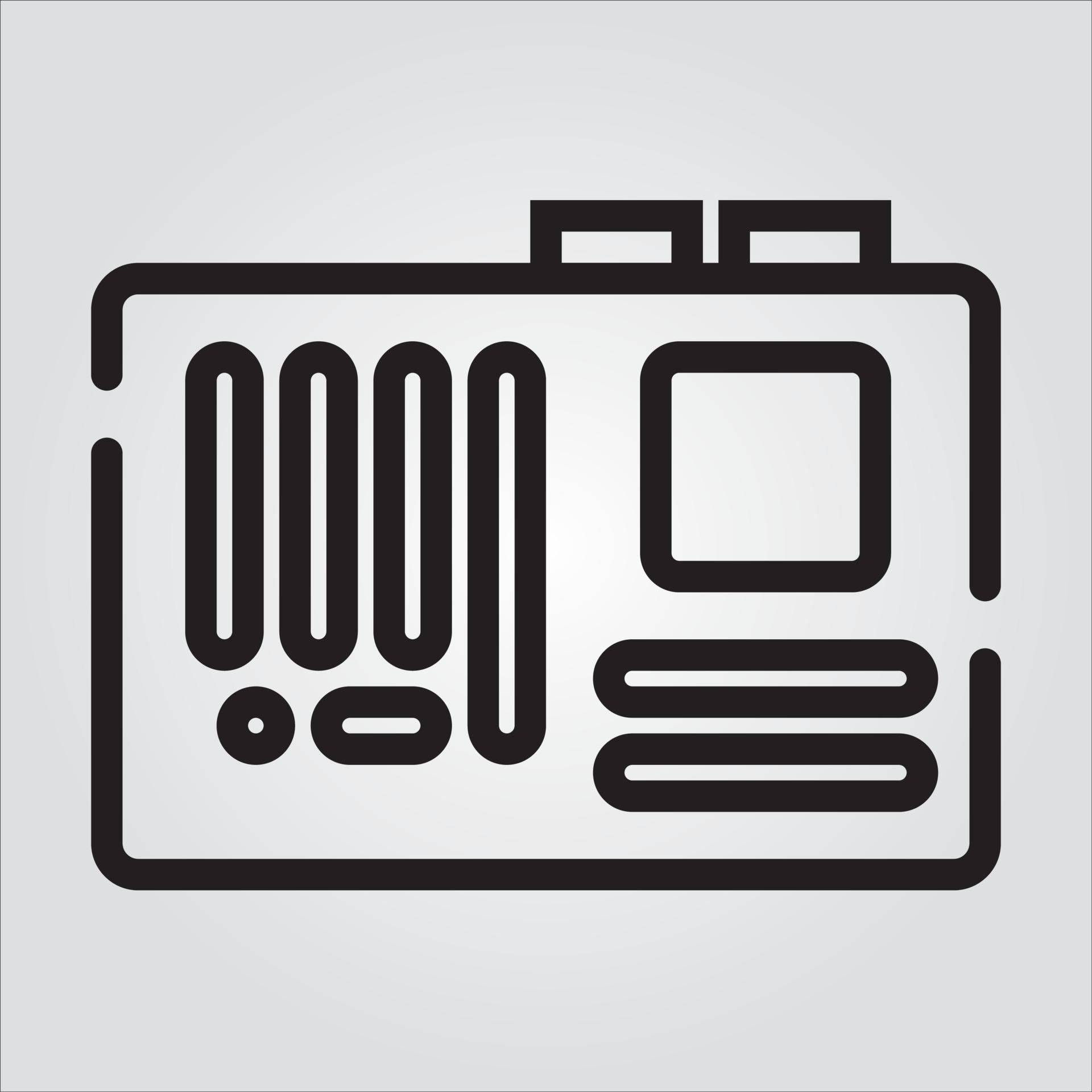 Isolated Motherboard Computer Component Outline Eps 10 Graphic 7969031