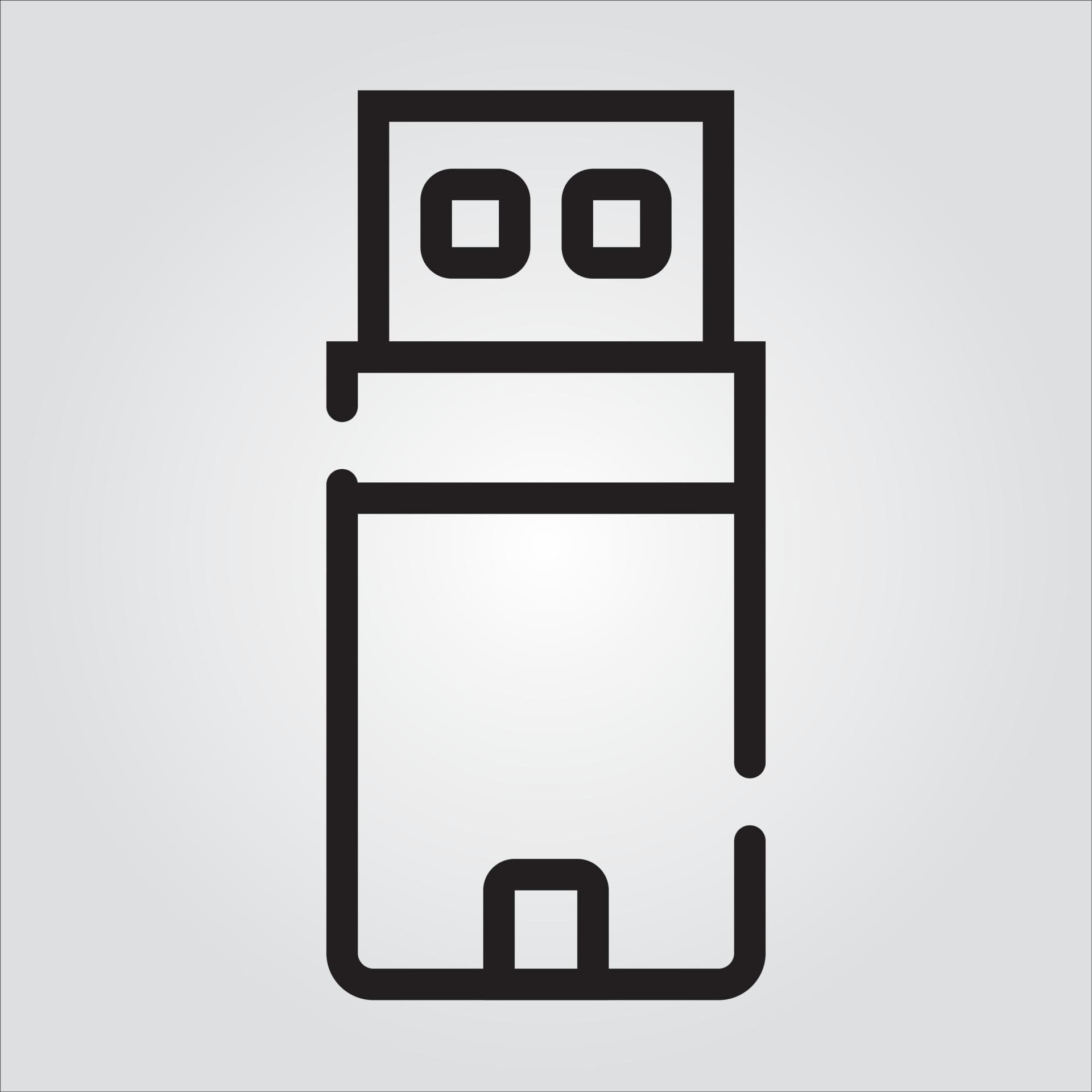 Isolated Flash Disk Computer Component Outline Eps 10 Graphic 7969035 Vector Art At Vecteezy