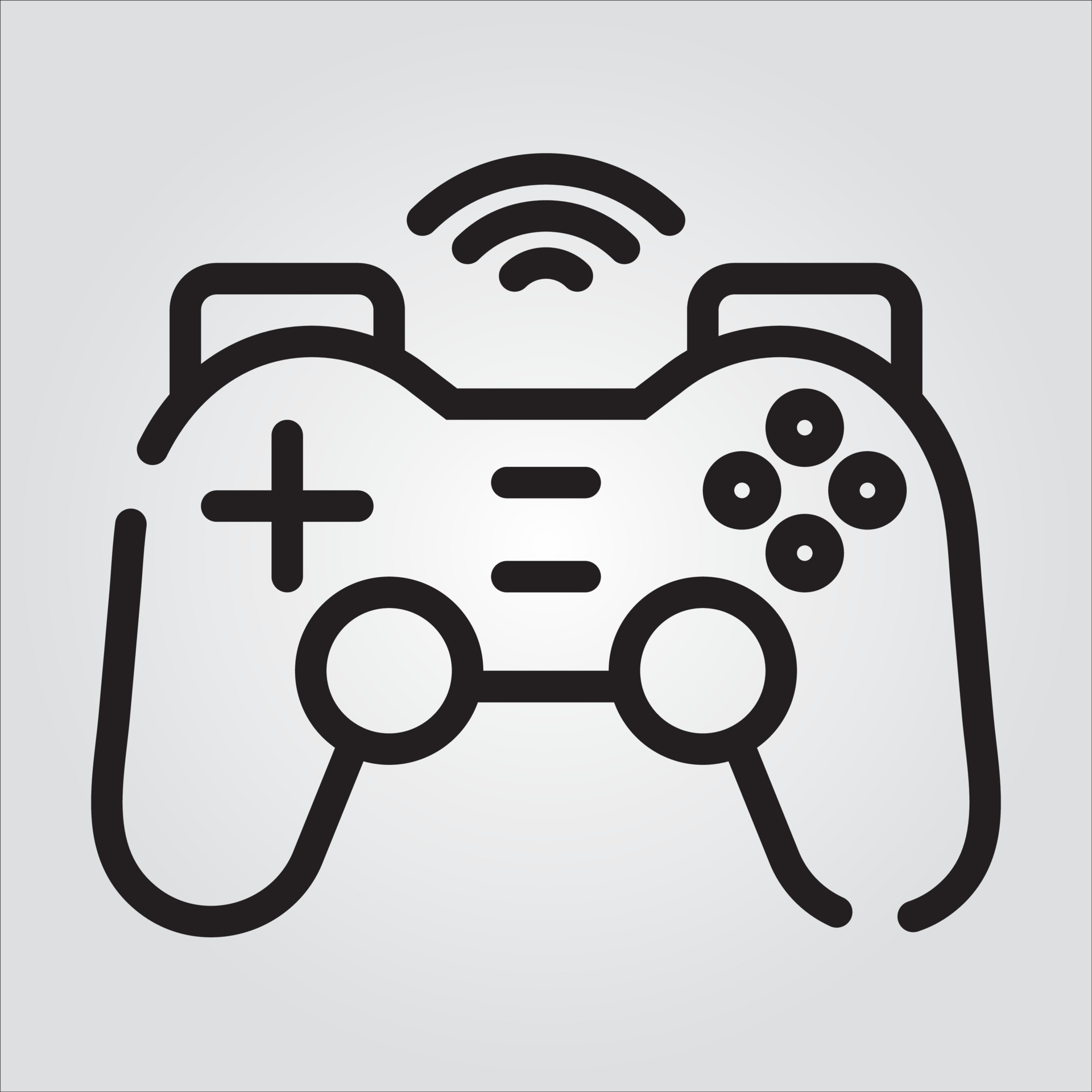 Isolated Game Controller Computer Component Outline Eps 10 Graphic