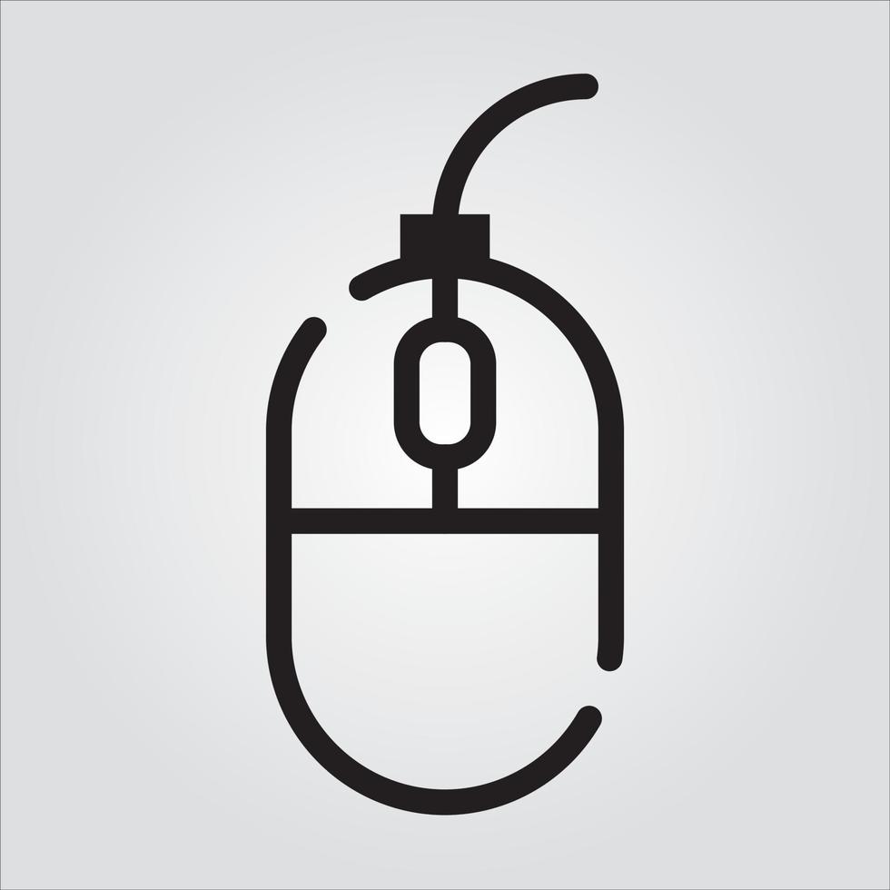 Isolated Mouse Computer Component Outline Eps 10 Graphic 7969041 Vector