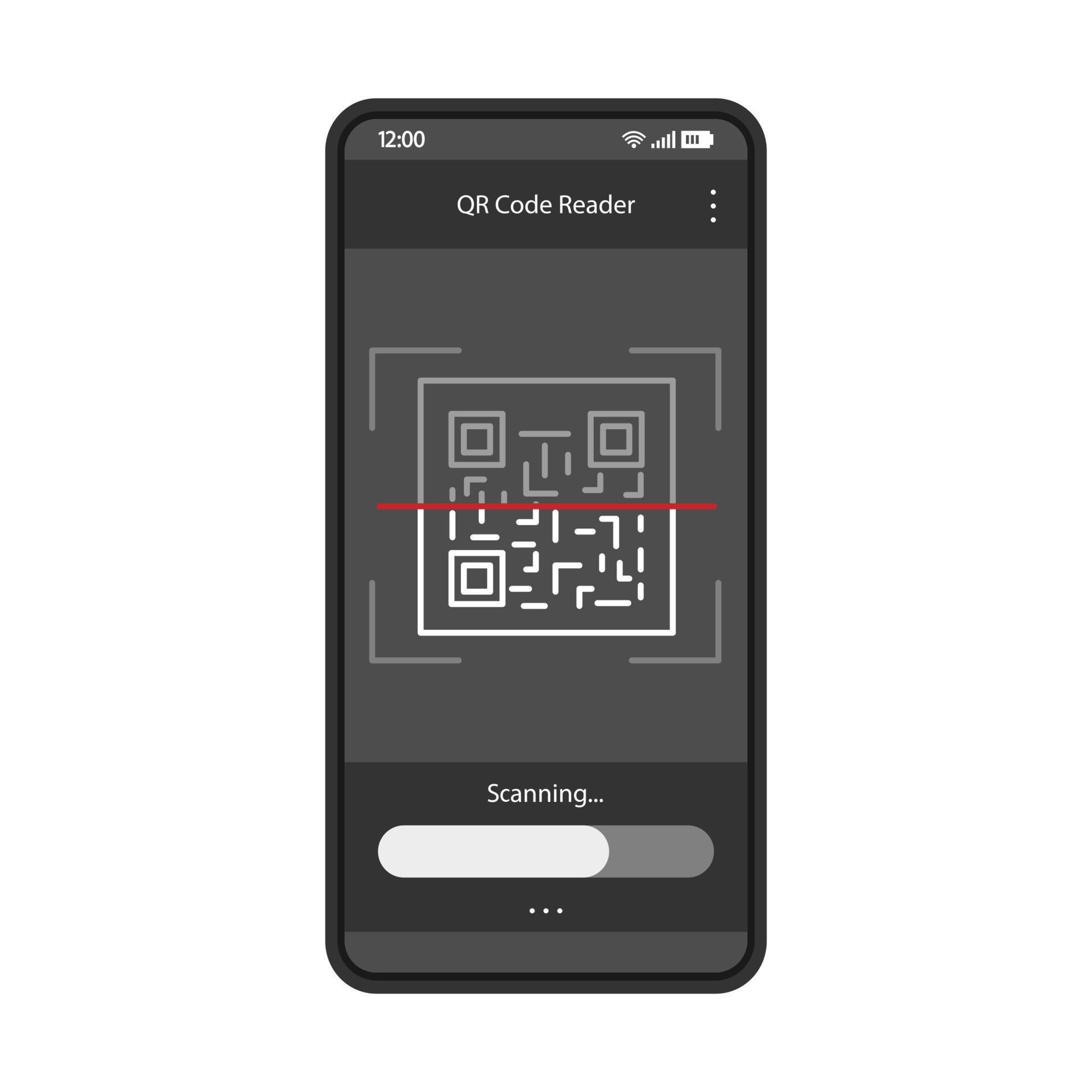 Qr Code Scanning App Interface Vector Template Mobile App Interface
