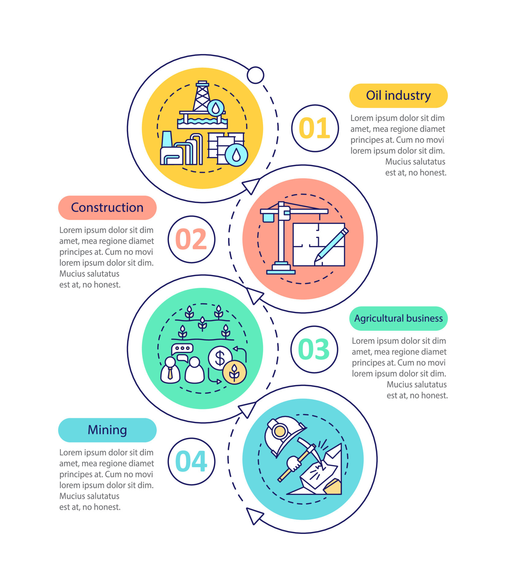 Industries vector infographic template. Oil industry, construction ...