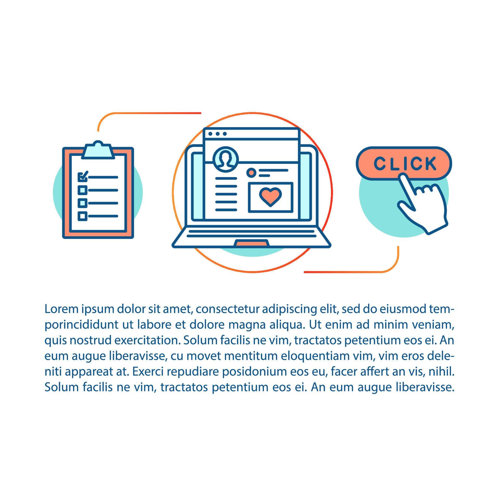 Volunteering concept linear illustration. Register vacancy. Charitable organization website ...