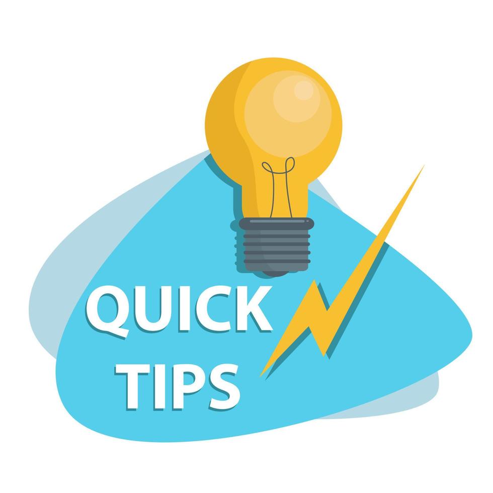 Quick tips label design vector 7983994 Vector Art at Vecteezy