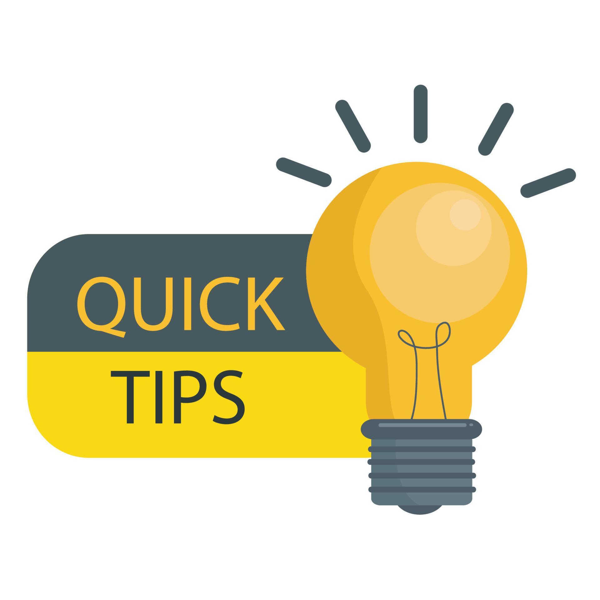 Quick tips label design vector 7984173 Vector Art at Vecteezy