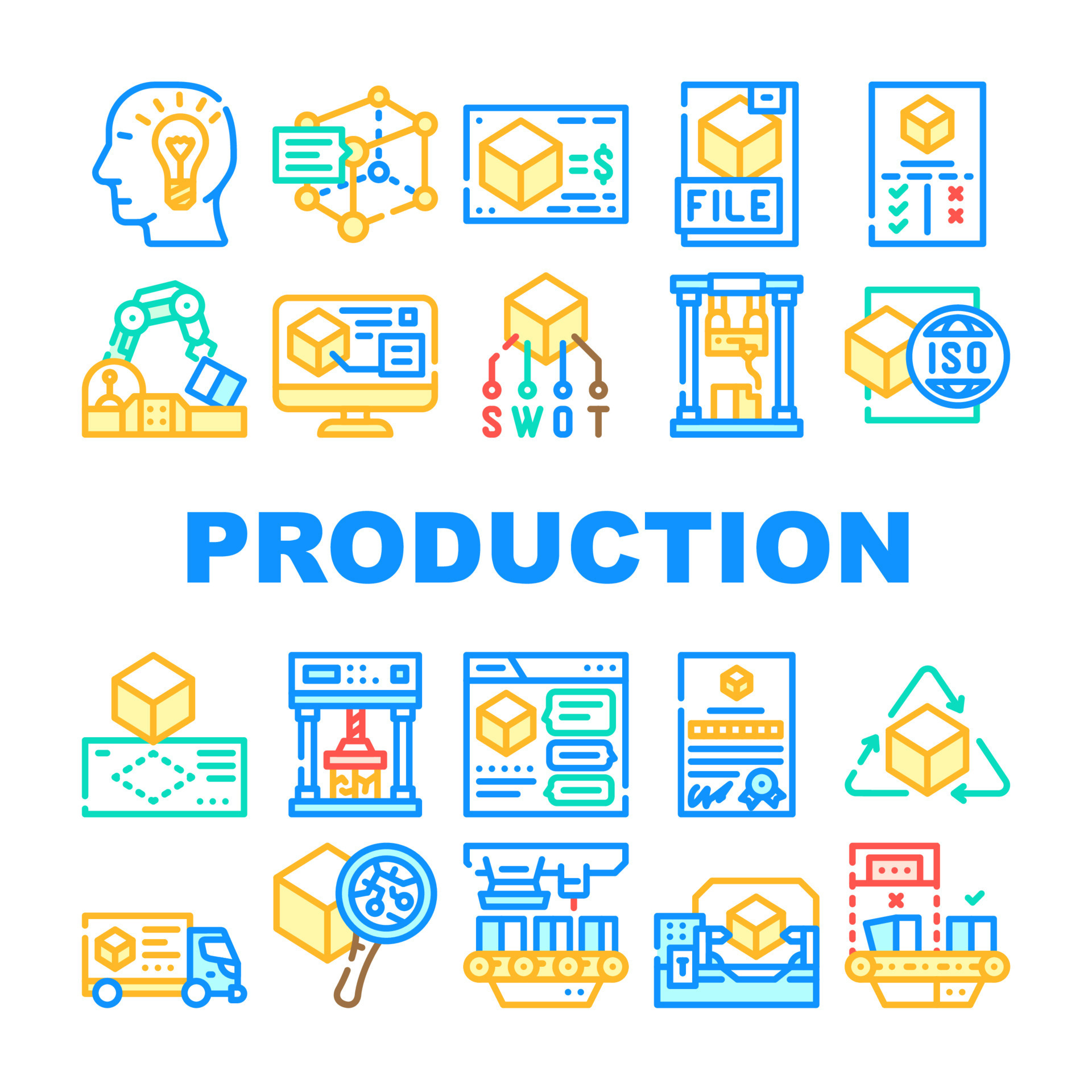 Production Business Collection Icons Set Vector 7989200 Vector Art at ... Production Business Collection Icons Set Vector 7989200 Vector Art at ...