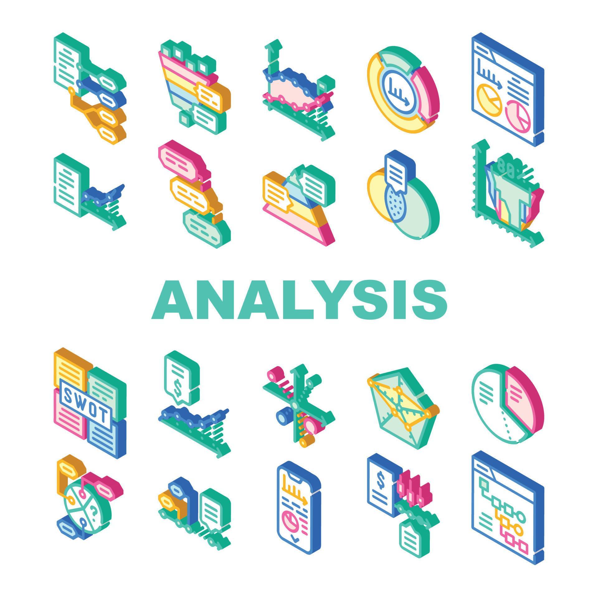 Data Analysis Diagram Collection Icons Set Vector 7995466 Vector Art at ...