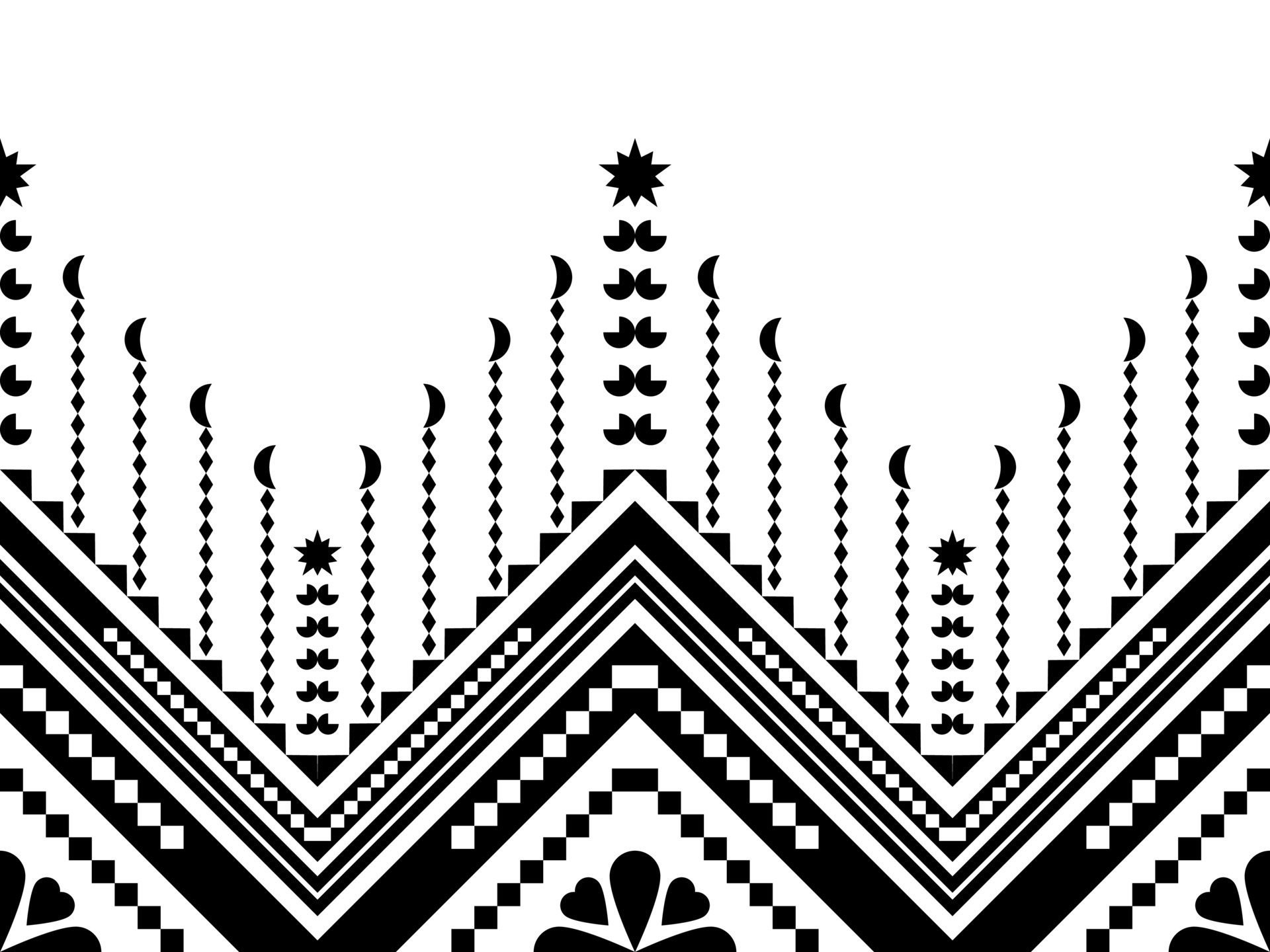 Abstract Ethnic Geometric Pattern Design For Background Or Wallpaper