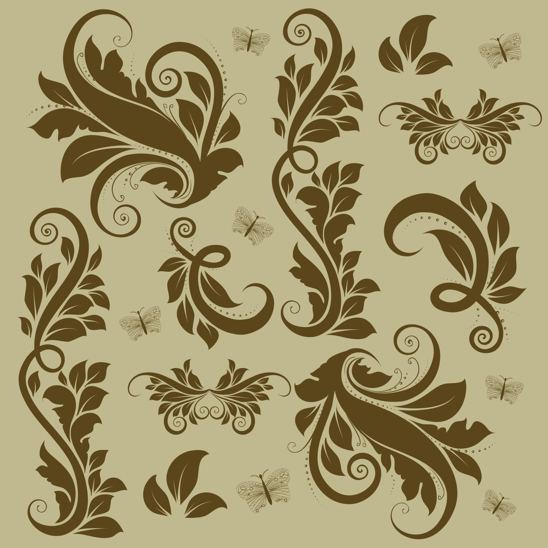 Vintage Floral set vector 8014597 Vector Art at Vecteezy