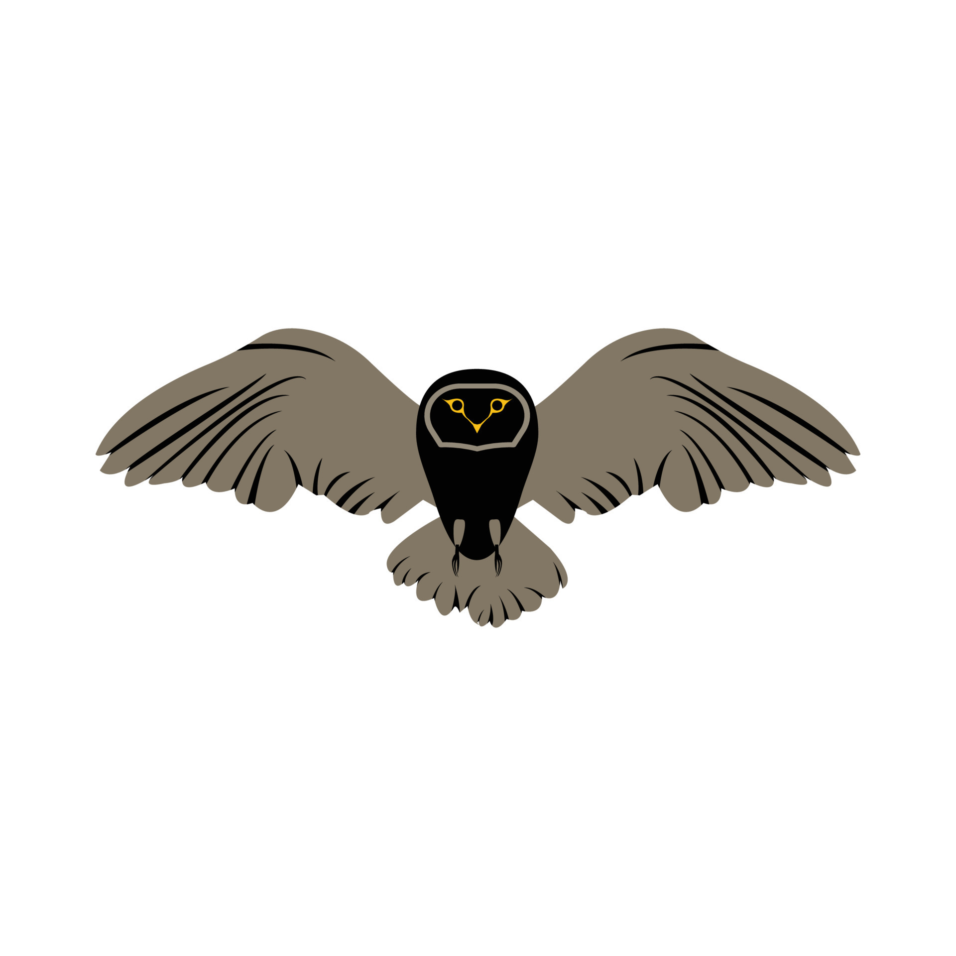 Halloween Scary Flying Owl With Dark Black And Yellow Color Shade Scary Design For Halloween