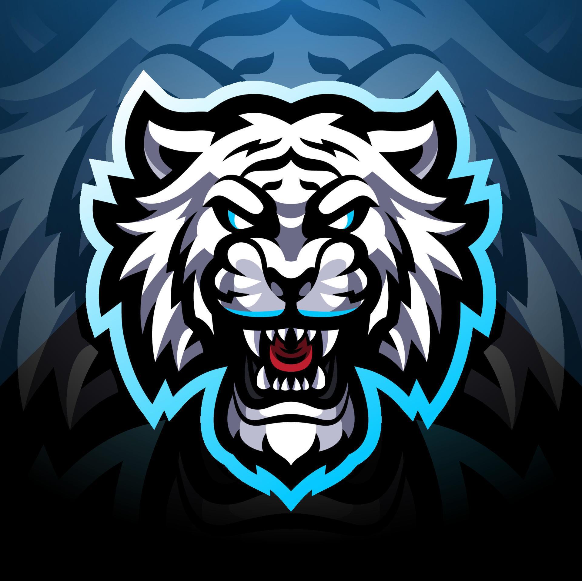 White tiger esport mascot logo 8017455 Vector Art at Vecteezy