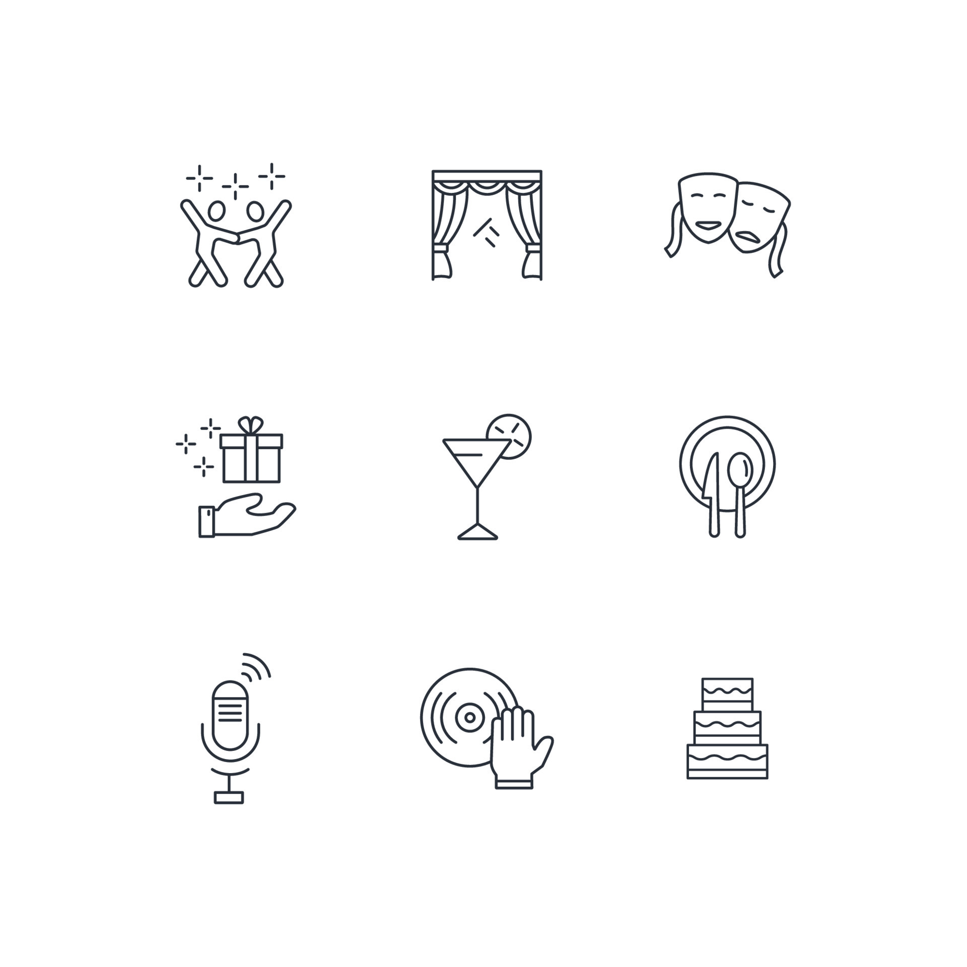 Event Icons Set Event Pack Symbol Vector Elements For Infographic Web