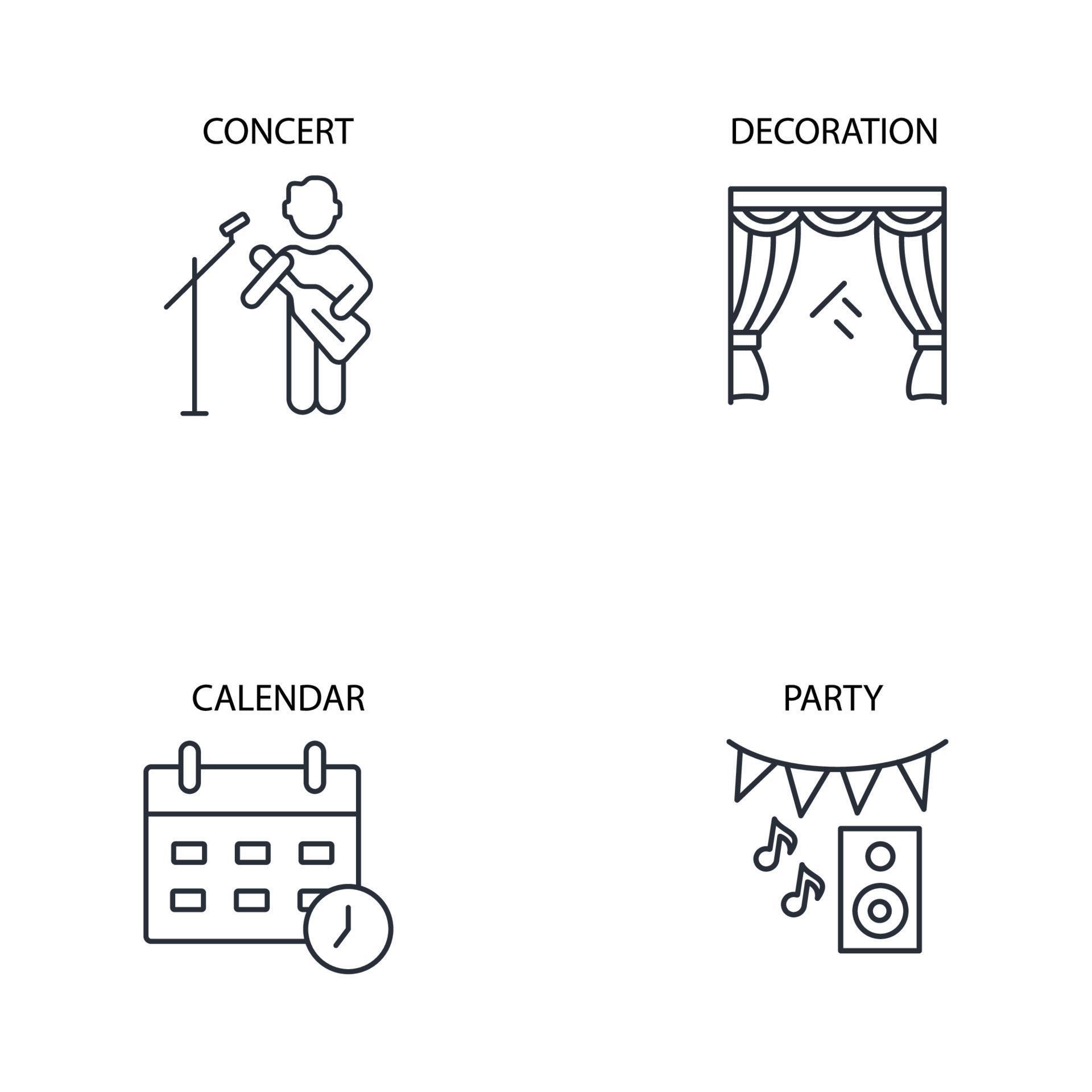 Event icons set . Event pack symbol vector elements for infographic web ...
