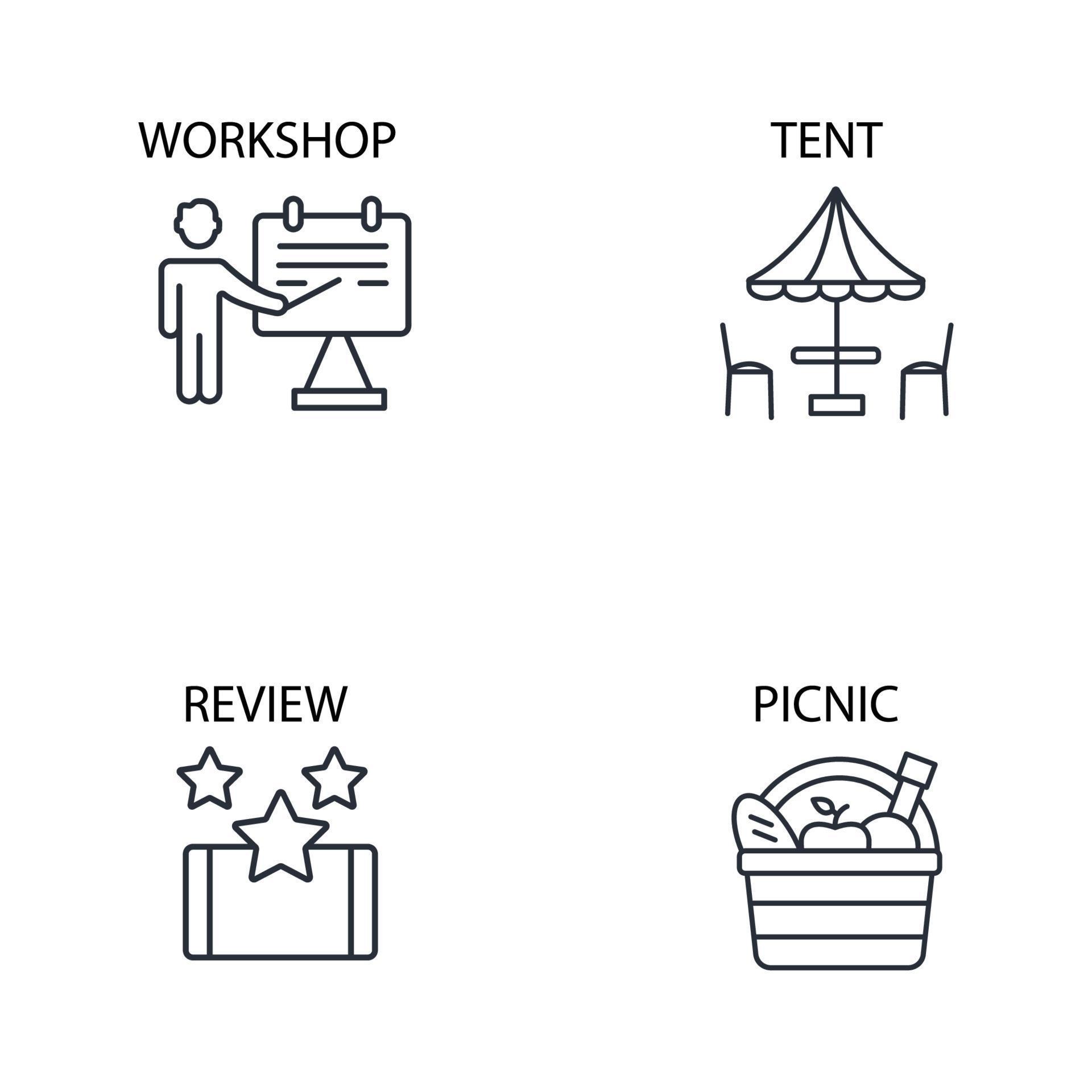 Event icons set . Event pack symbol vector elements for infographic web ...