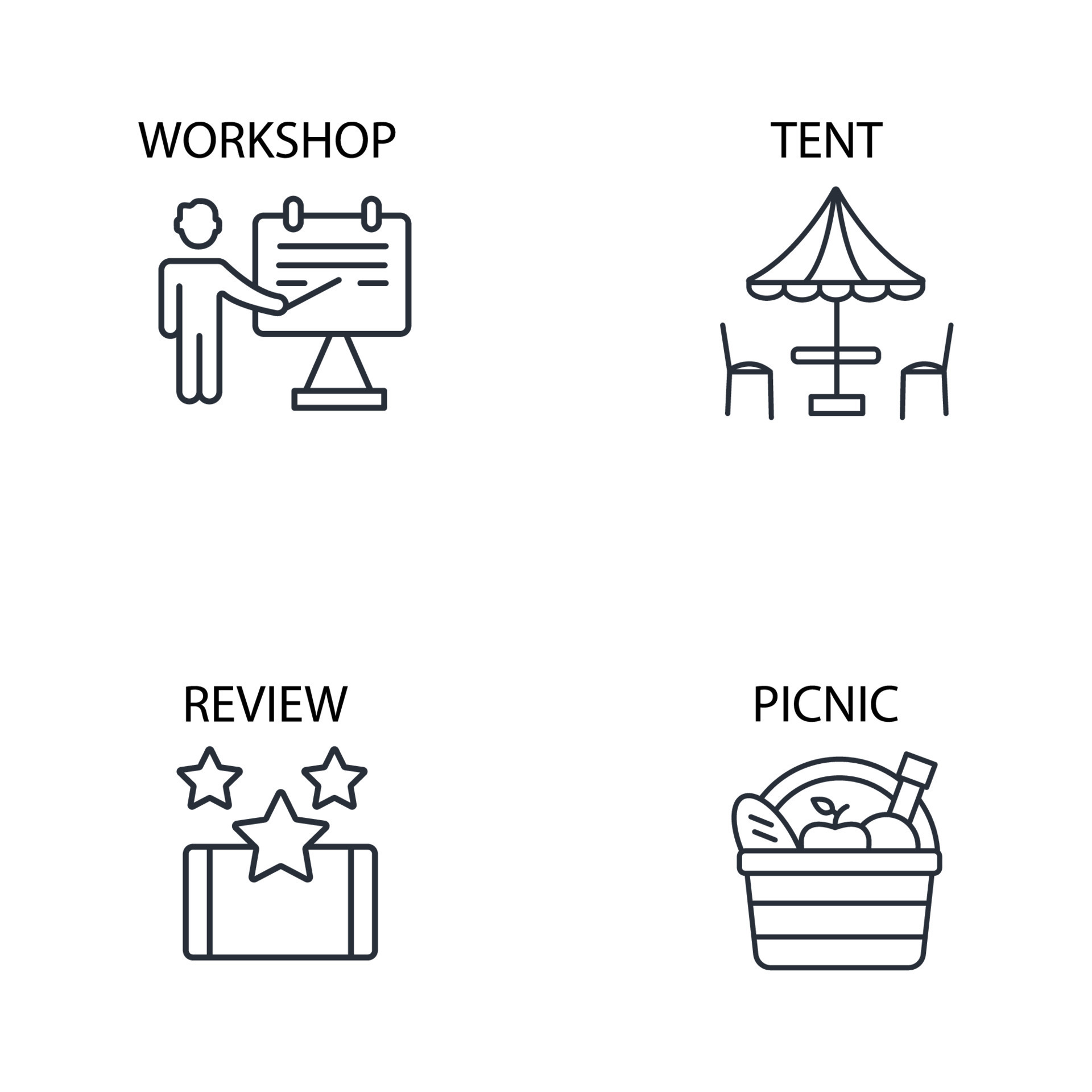 Event icons set . Event pack symbol vector elements for infographic web ...