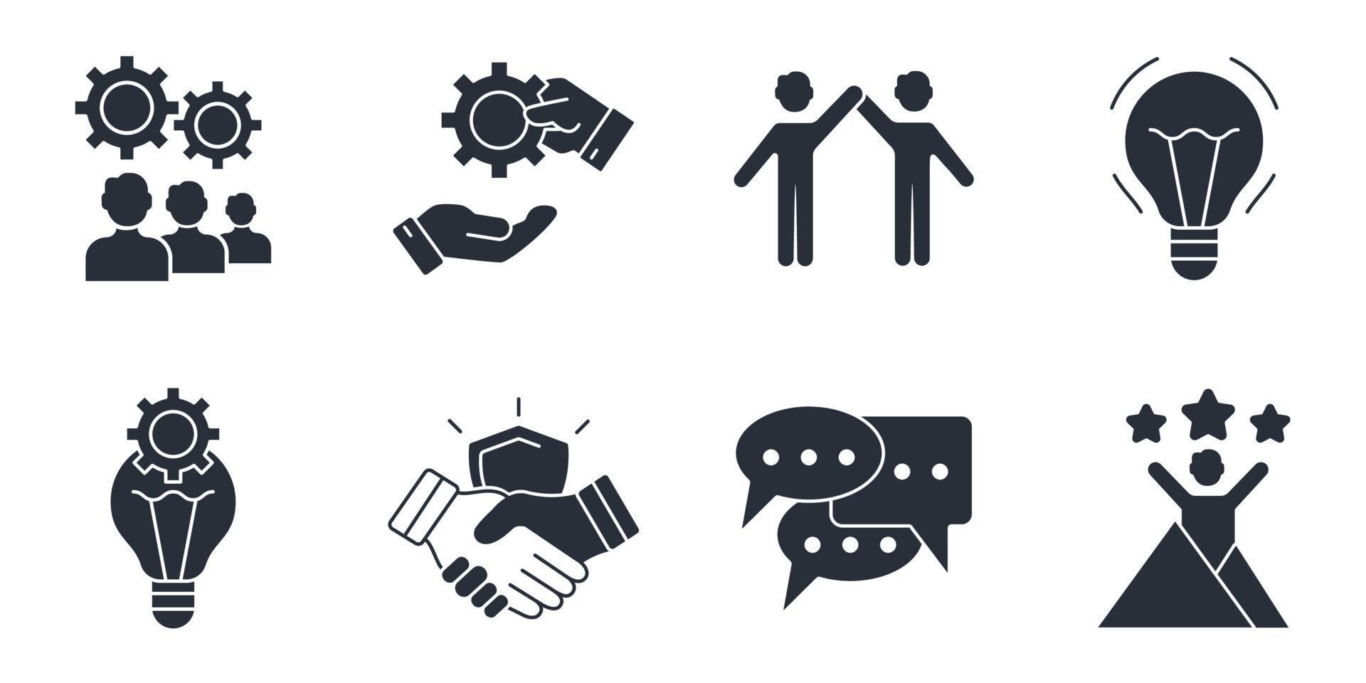collaboration icons set . collaboration pack symbol vector elements for ...
