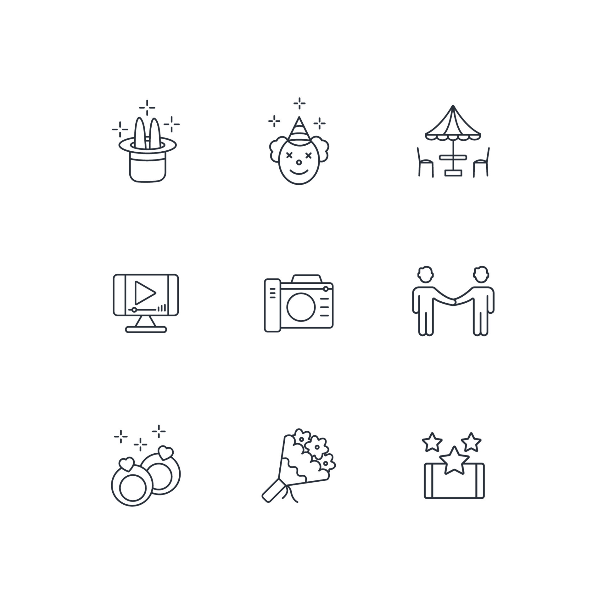 Event icons set . Event pack symbol vector elements for infographic web ...