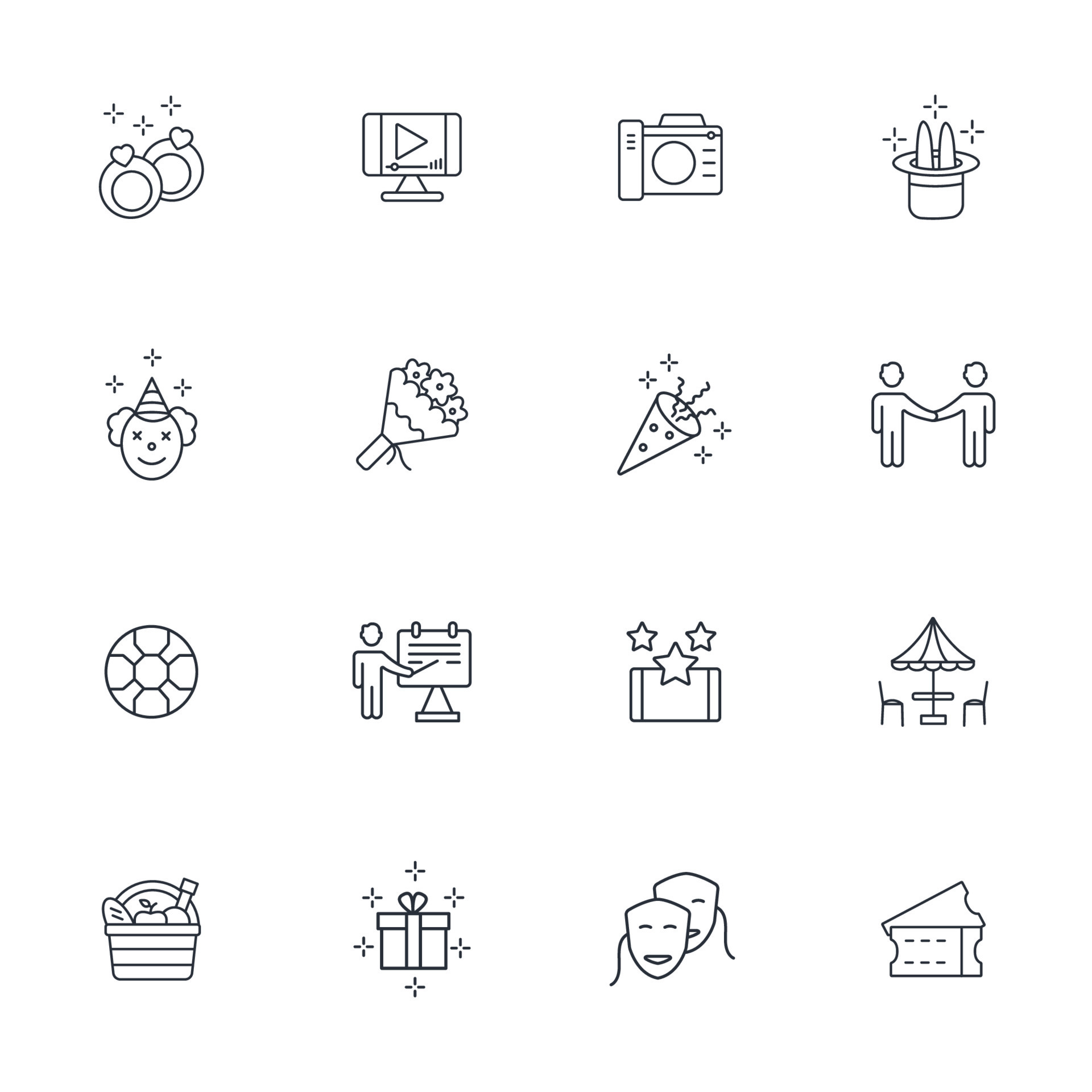 Event Icons Set Event Pack Symbol Vector Elements For Infographic Web