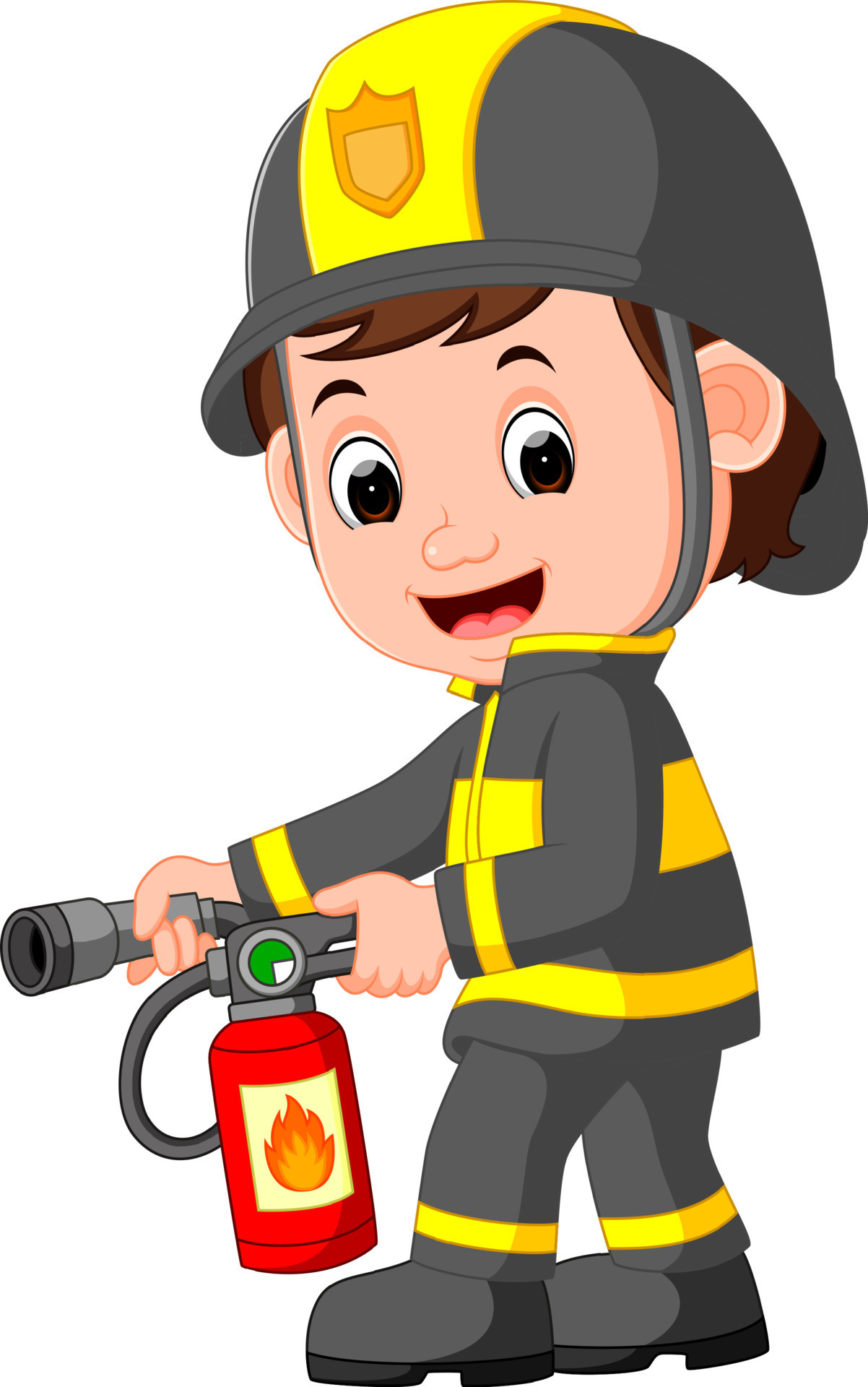 cute firefighter cartoon 8022433 Vector Art at Vecteezy