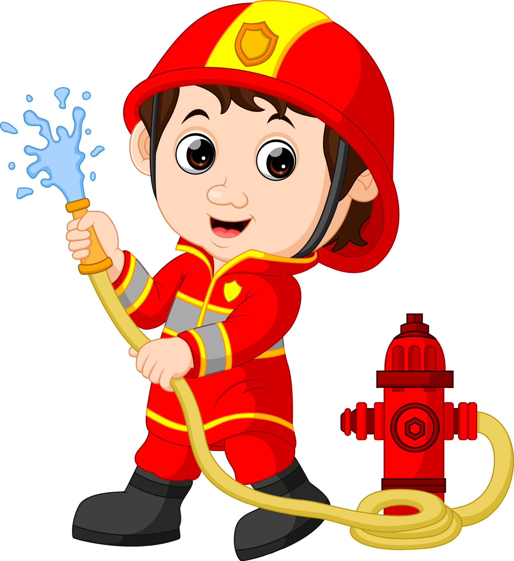 cute firefighter cartoon 8022493 Vector Art at Vecteezy