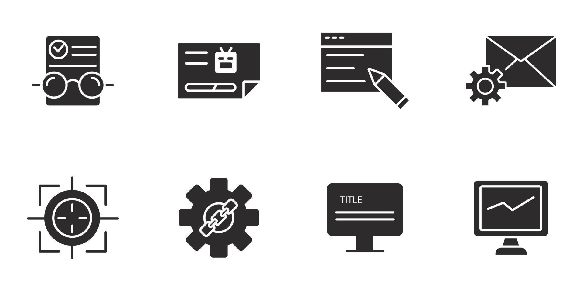 SEO icons set . SEO pack symbol vector elements for infographic web ...