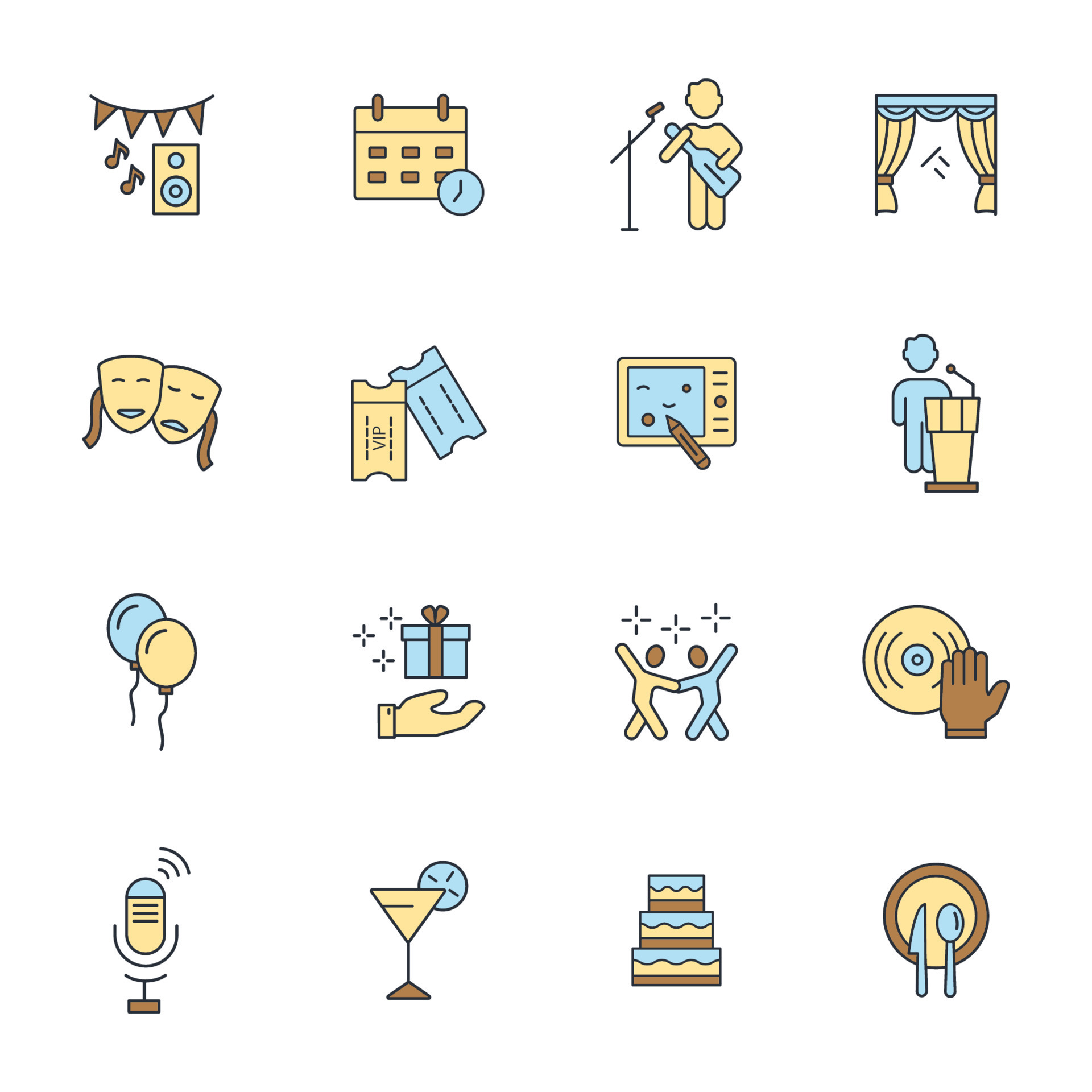 Event Icons Set Event Pack Symbol Vector Elements For Infographic Web