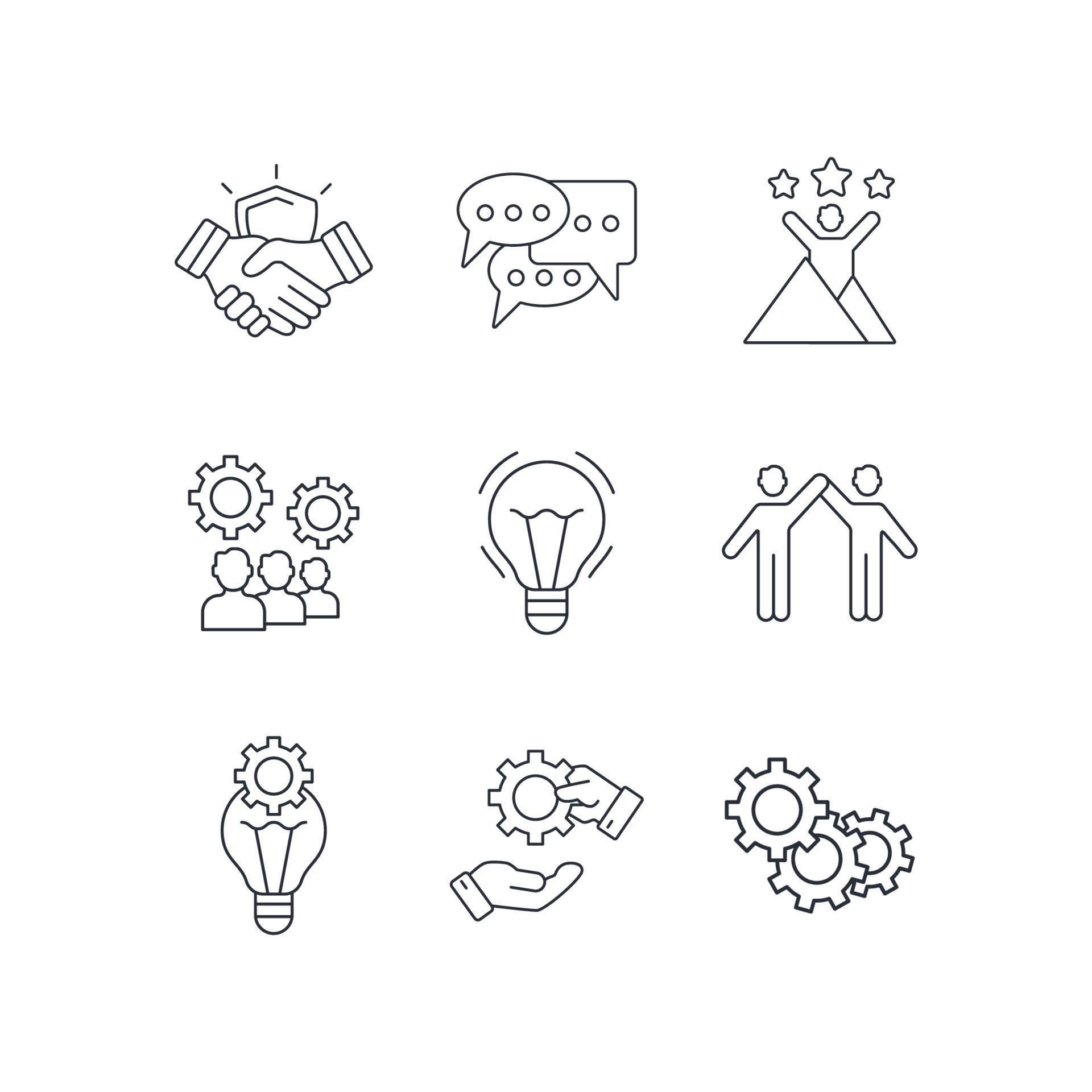 collaboration icons set . collaboration pack symbol vector elements for ...