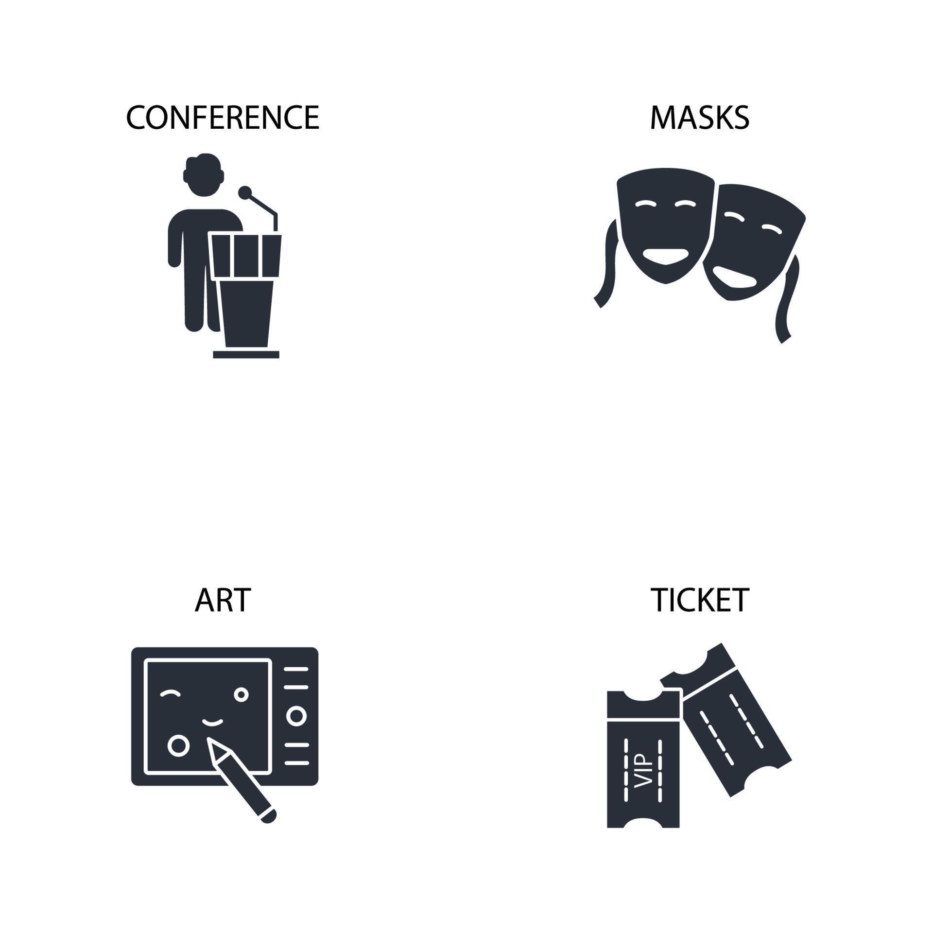 Event icons set . Event pack symbol vector elements for infographic web ...