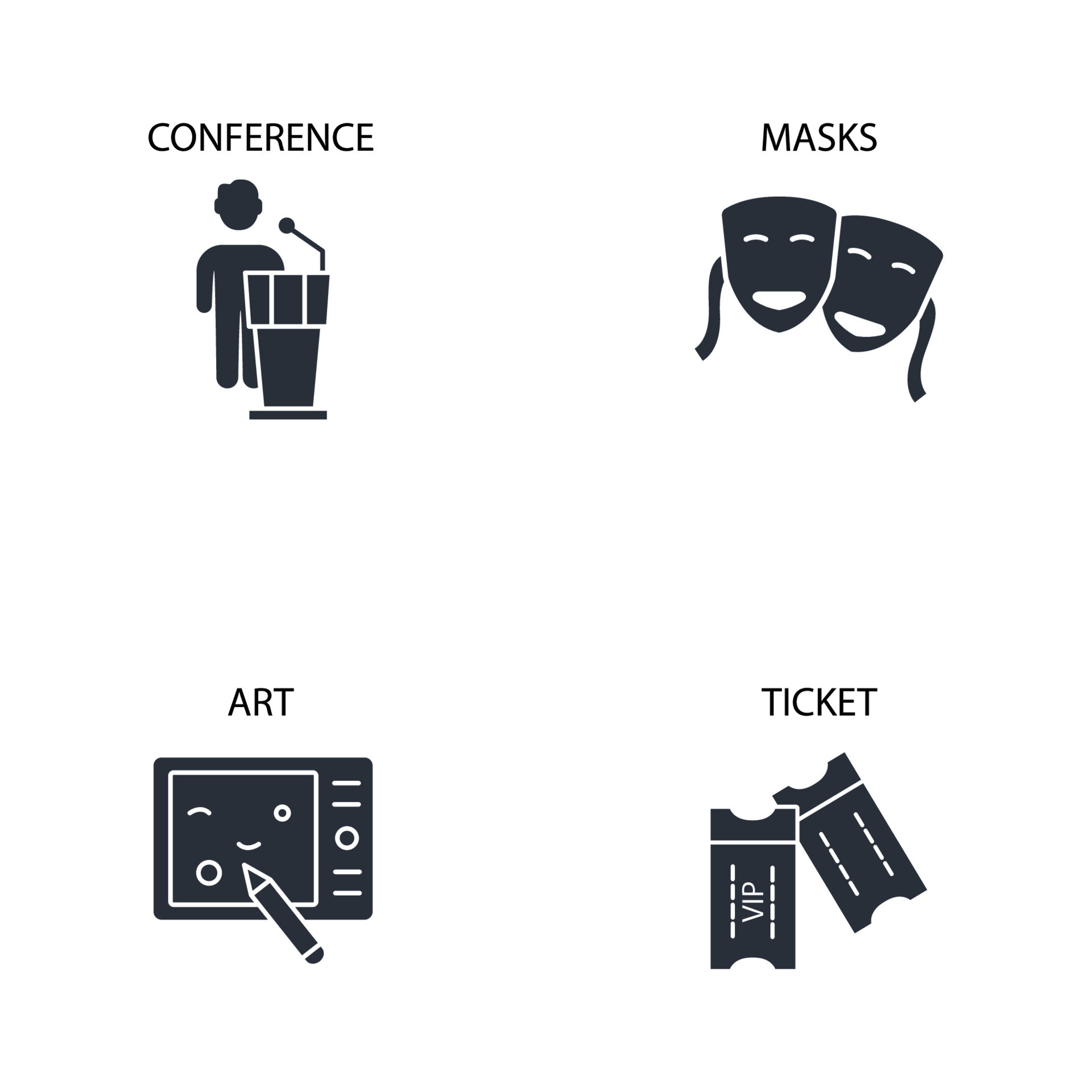 Event Icons Set Event Pack Symbol Vector Elements For Infographic Web