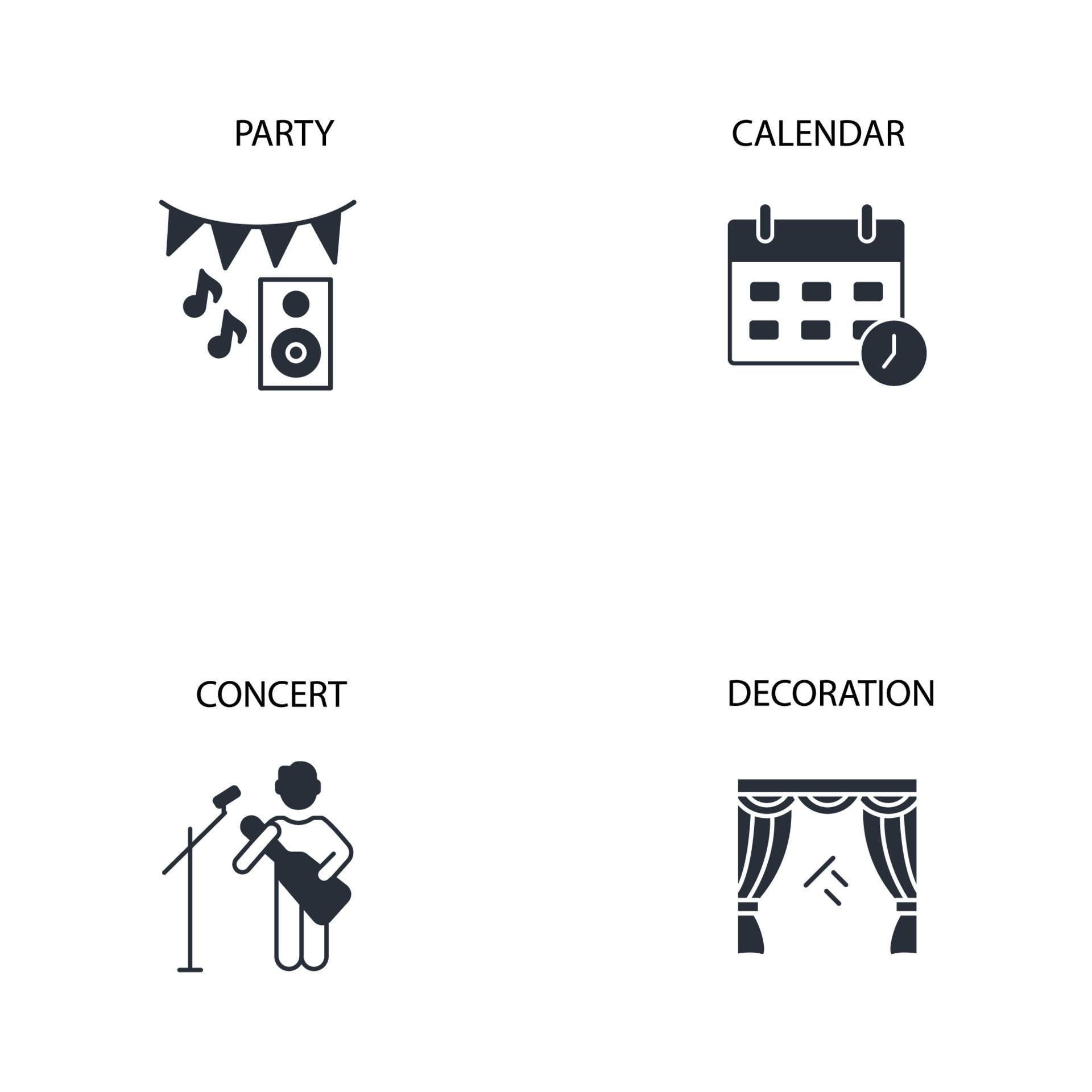 Event icons set . Event pack symbol vector elements for infographic web ...