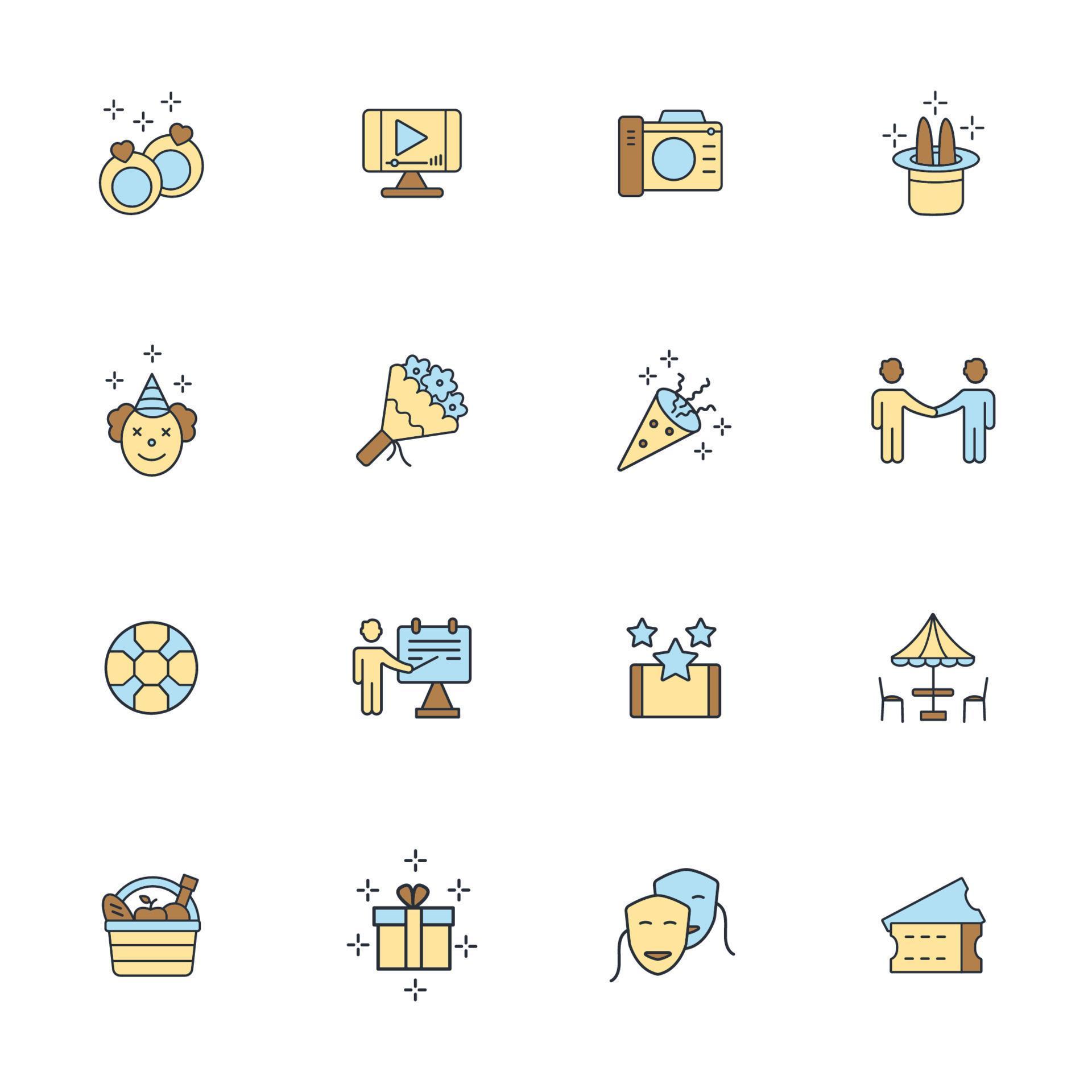 Event icons set . Event pack symbol vector elements for infographic web ...