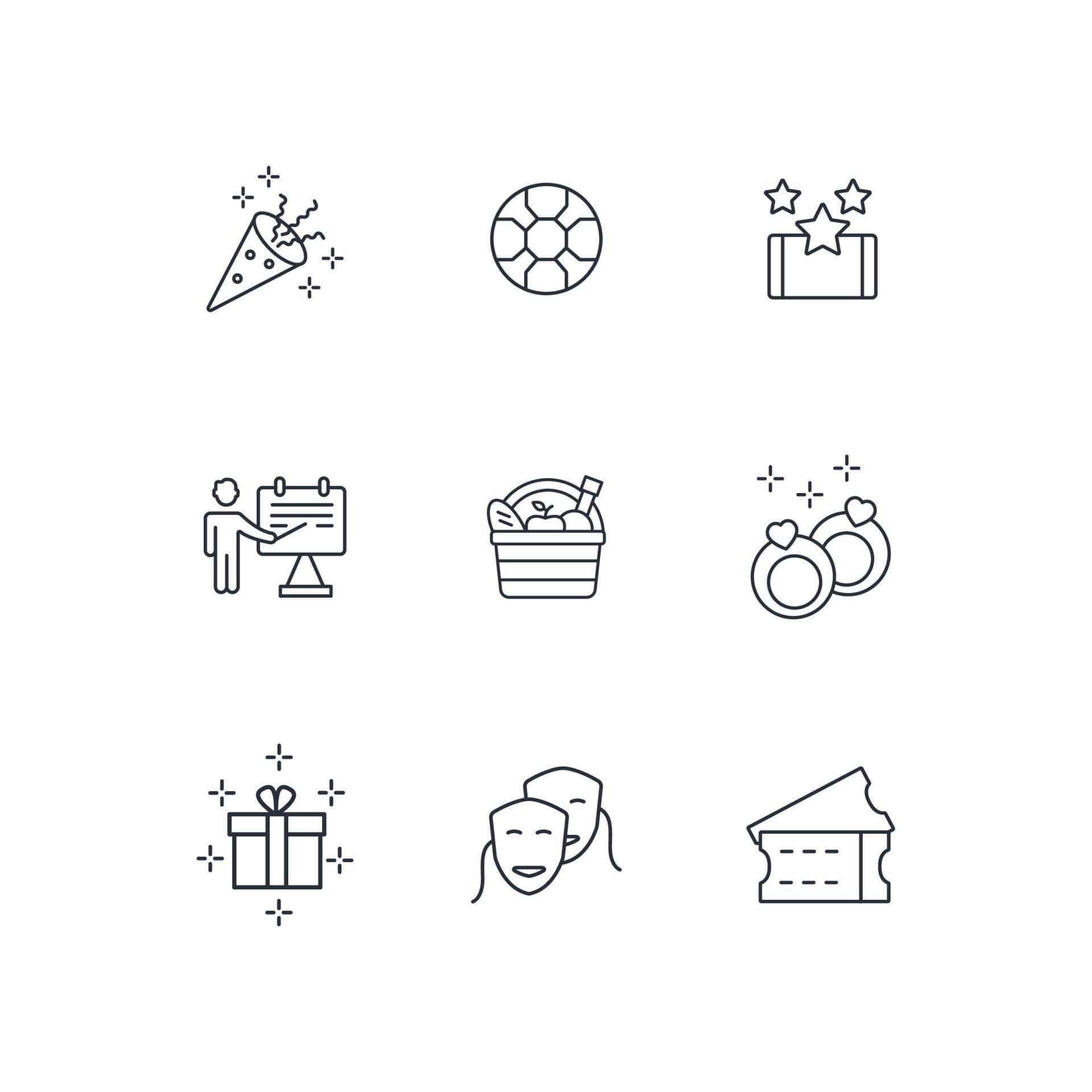 Event Icons Set Event Pack Symbol Vector Elements For Infographic Web